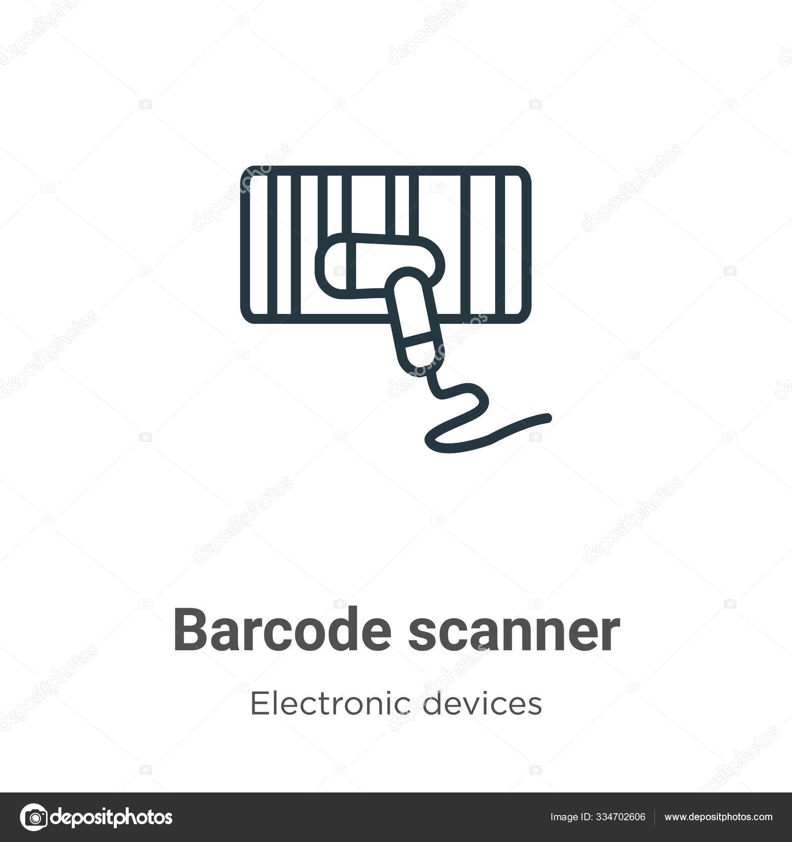 Barcode Scanner Outline Vector Icon Thin Line Black Barcode Scanner ...