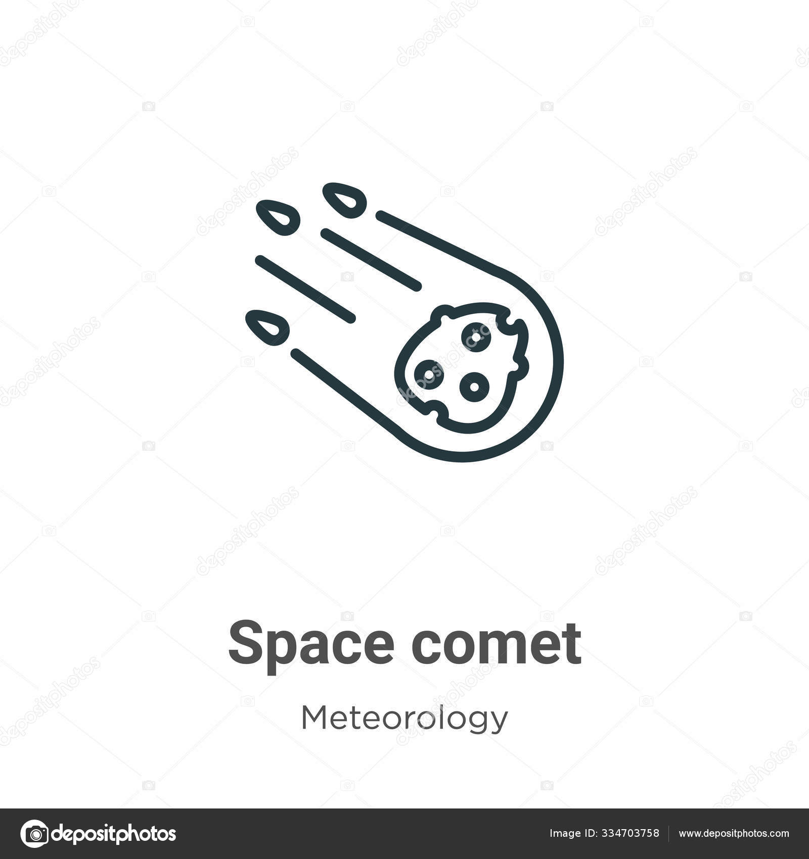 Space Comet Outline Vector Icon Thin Line Black Space Comet Stock ...