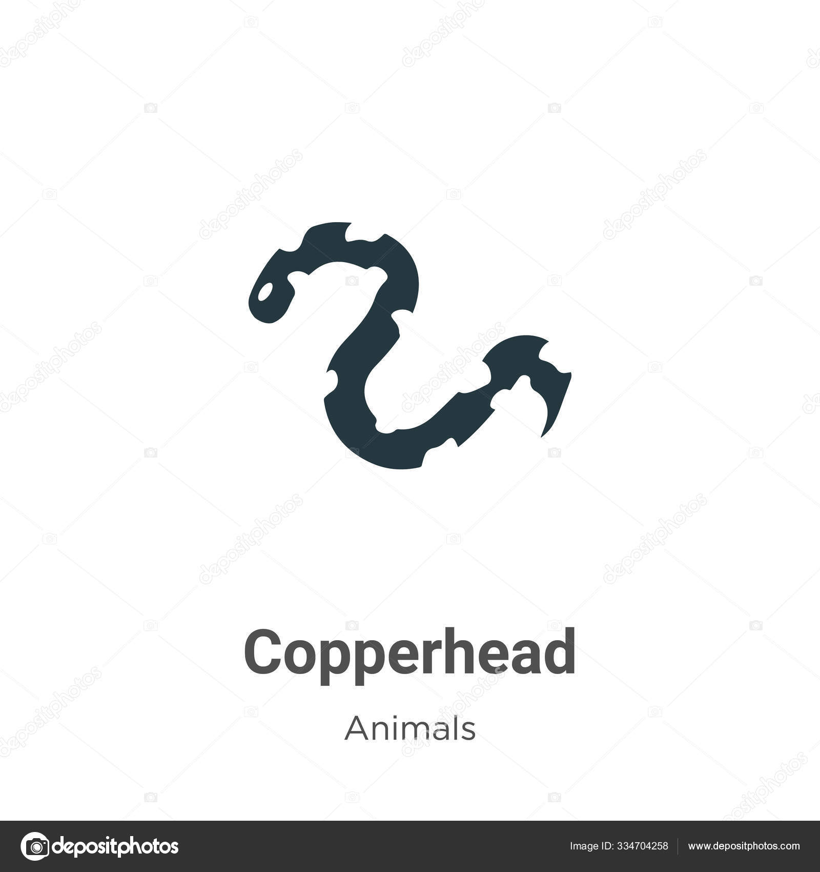 Copperhead Vector Icon White Background Flat Vector Copperhead Icon ...