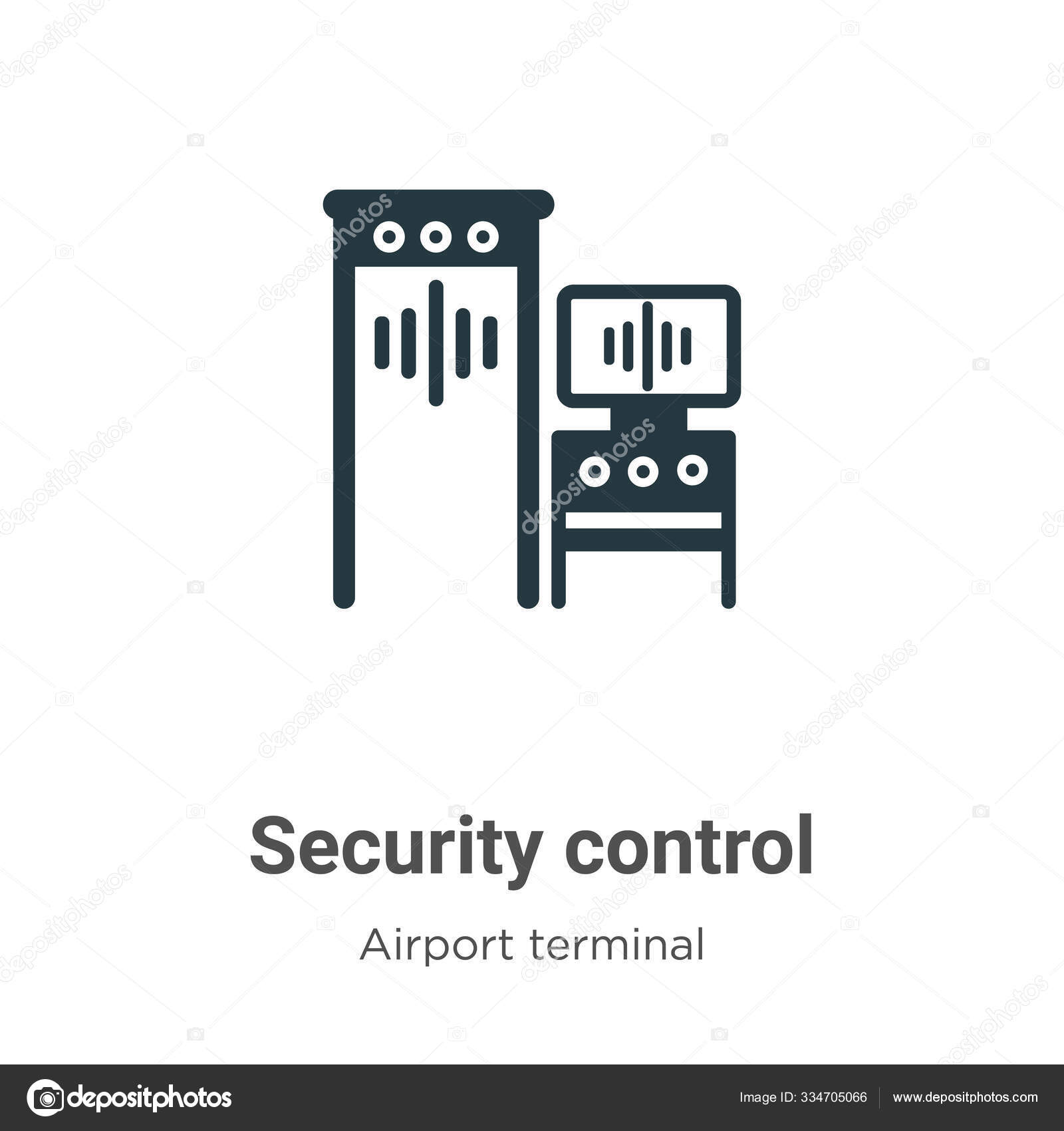 Security control vector icon on white background. Flat vector security ...