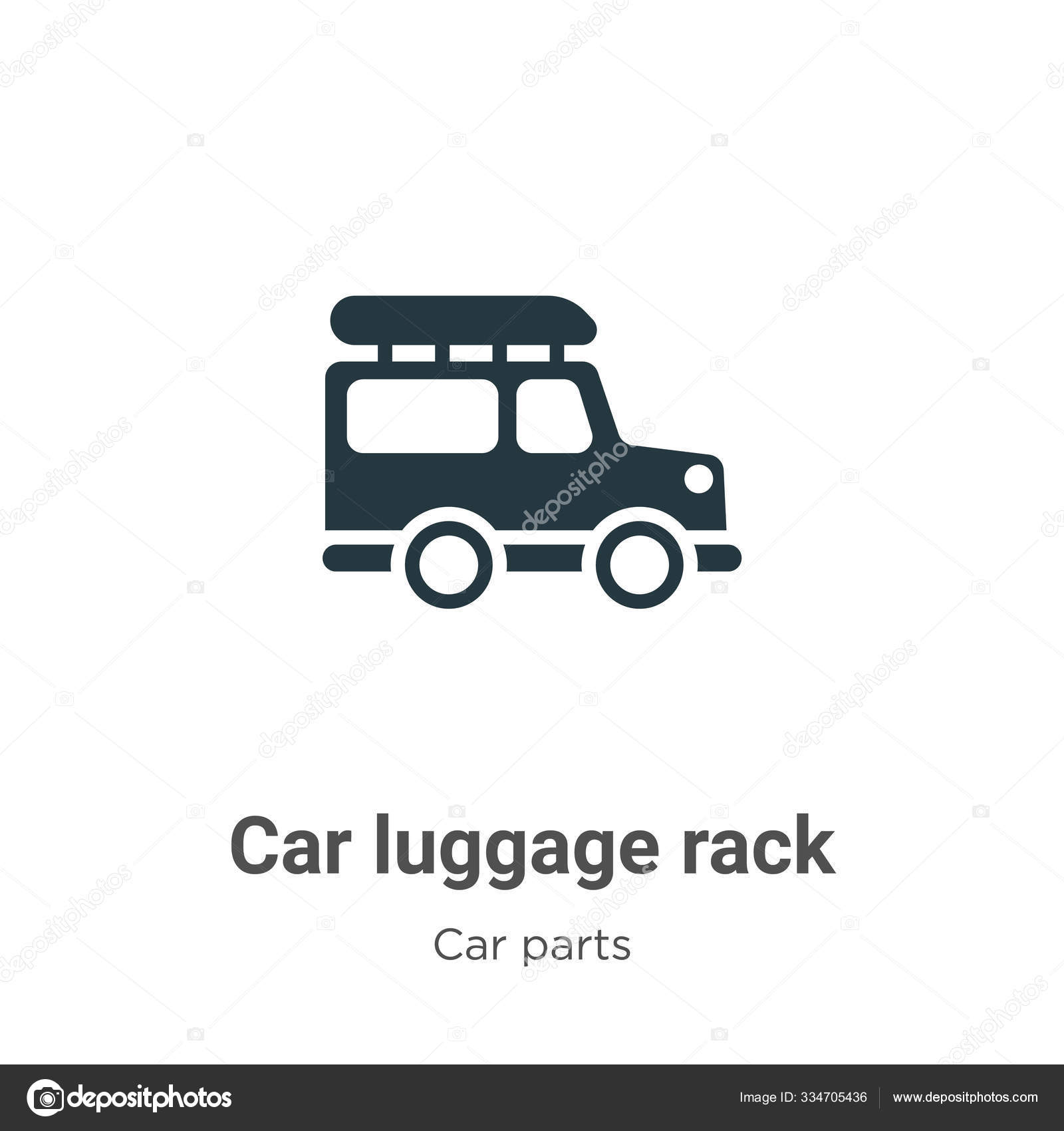 Car Luggage Rack Vector Icon White Background Flat Vector Car Stock ...