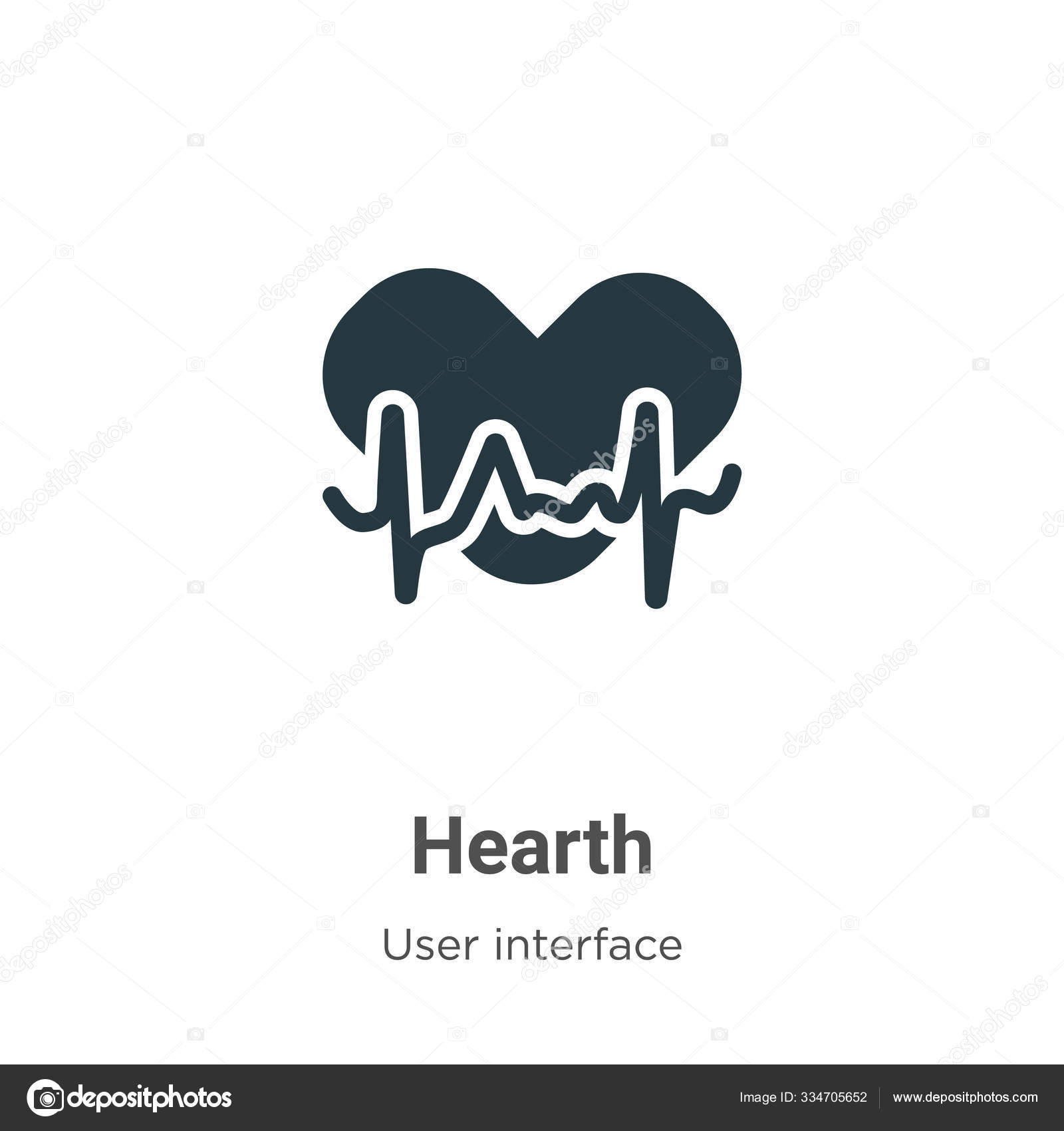 Hearth Vector Icon White Background Flat Vector Hearth Icon Symbol ...
