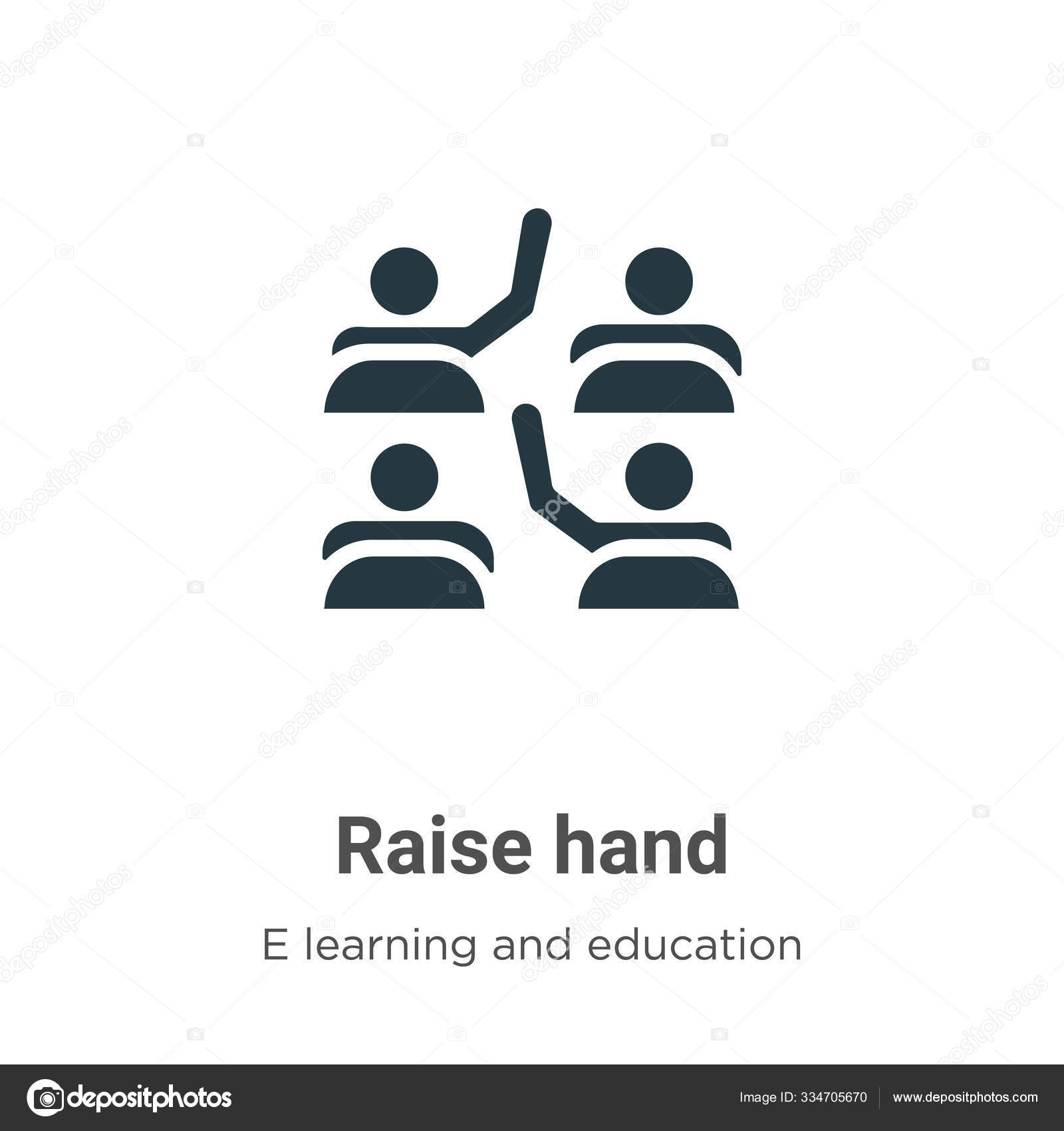 Raise Hand Vector Icon White Background Flat Vector Raise Hand Stock ...