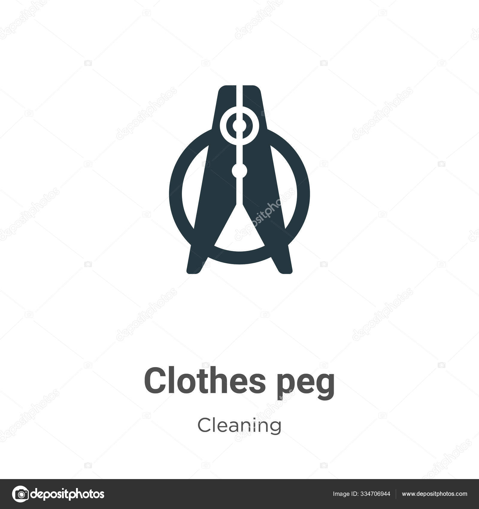 Clothes Peg Vector Icon White Background Flat Vector Clothes Peg Stock ...