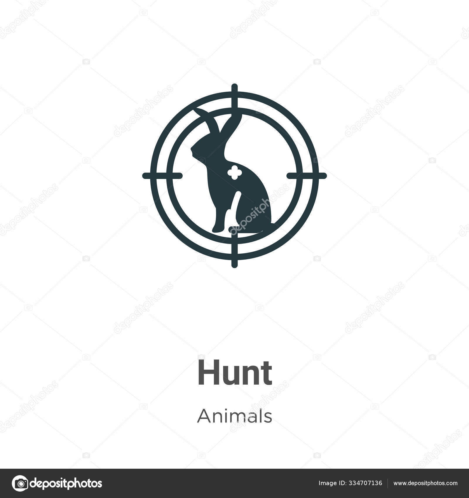 Hunt Vector Icon White Background Flat Vector Hunt Icon Symbol Stock ...