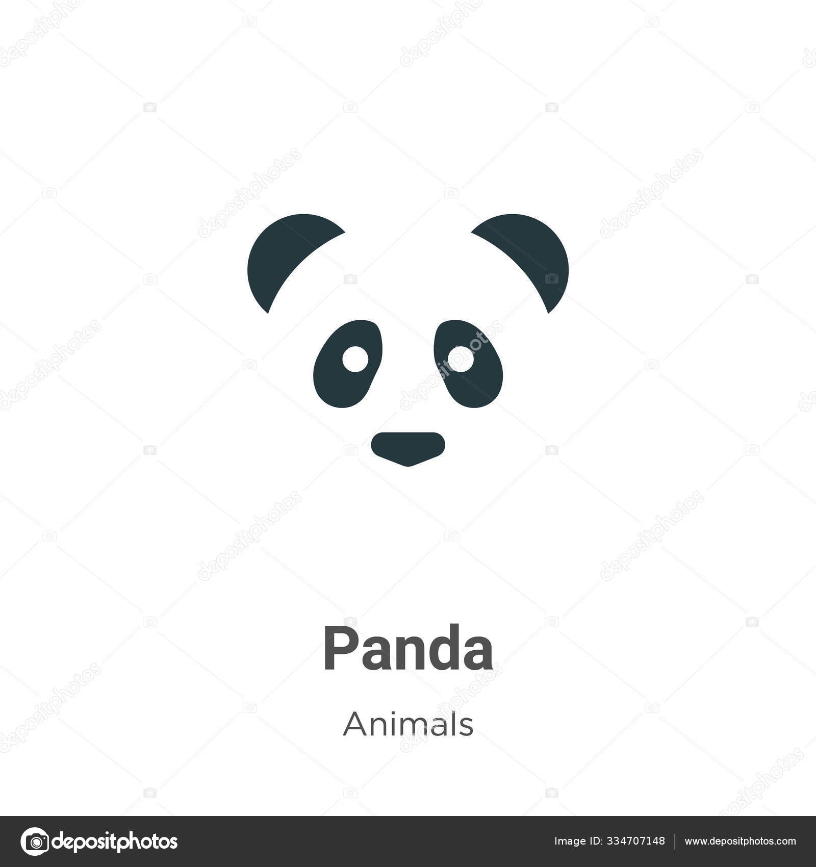 Icono vectorial de Panda en fondo blanco. Signo de icono de panda ...