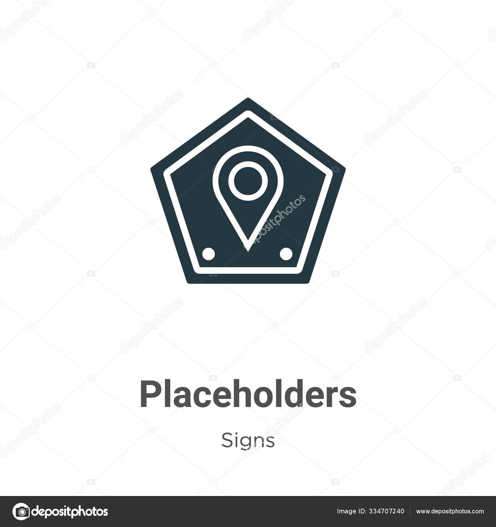 Placeholders Vector Icon White Background Flat Vector Placeholders Icon ...