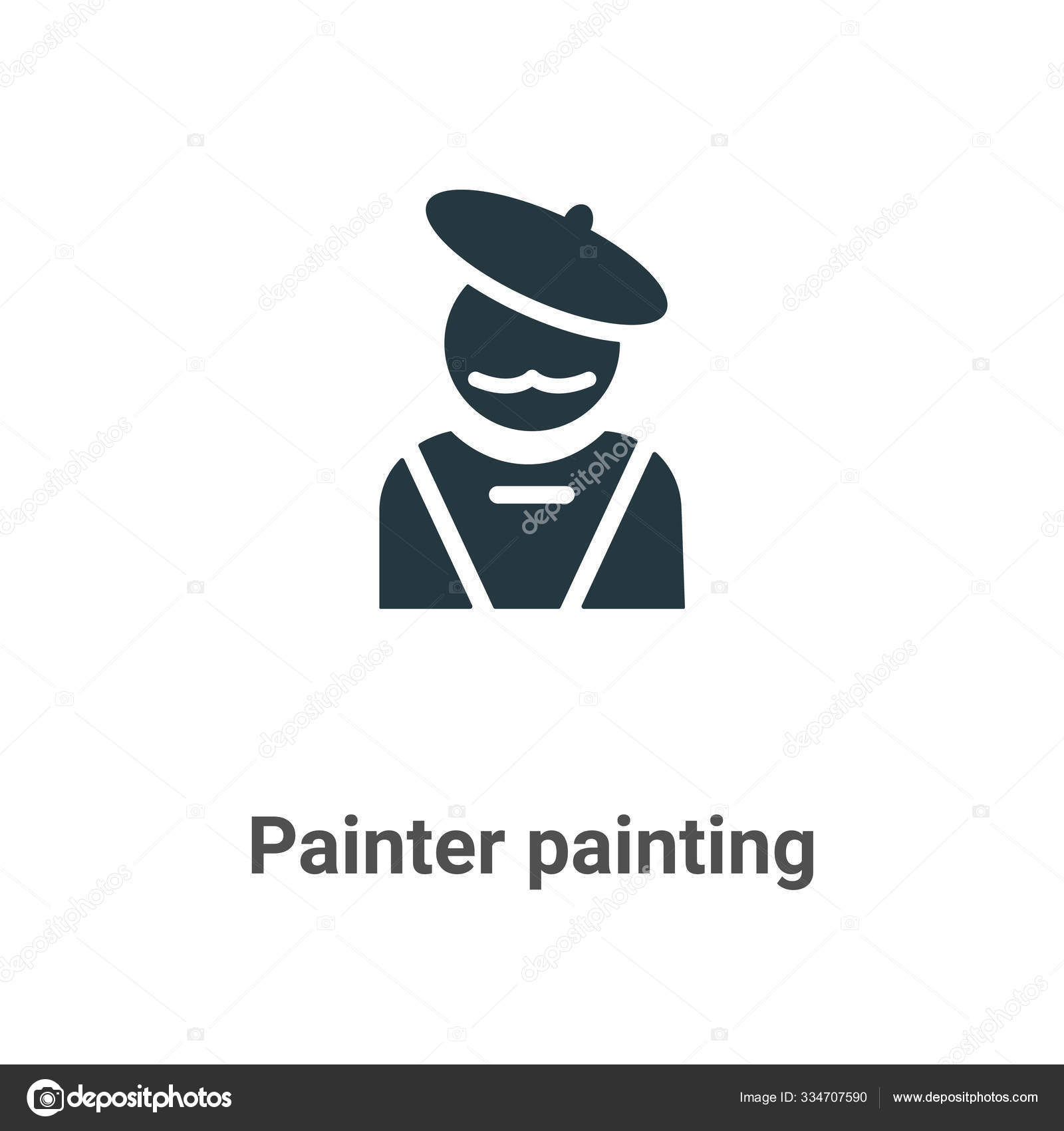 Painter Painting Vector Icon White Background Flat Vector Painter ...