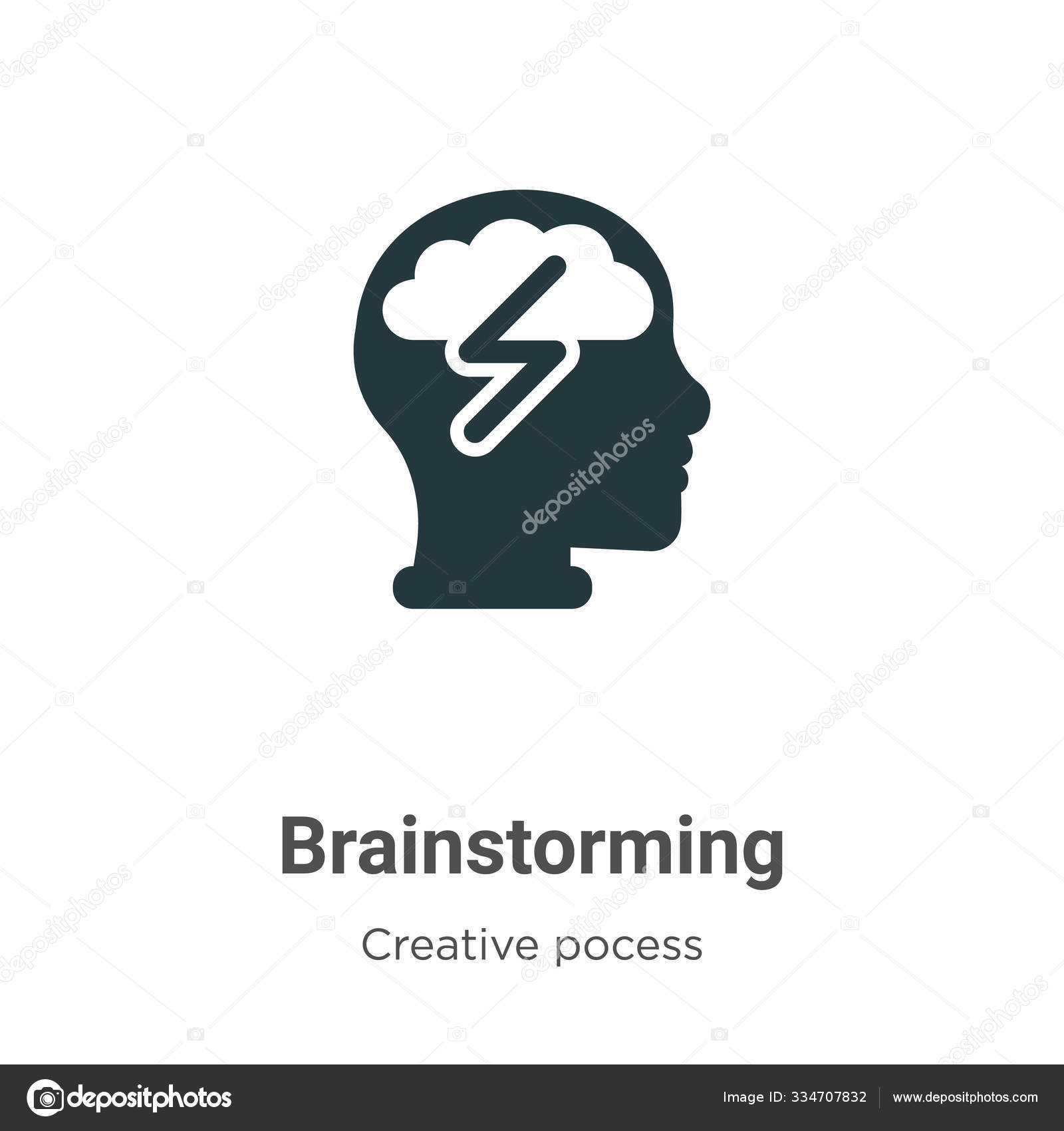 Brainstorming Vector Icon White Background Flat Vector Brainstorming ...
