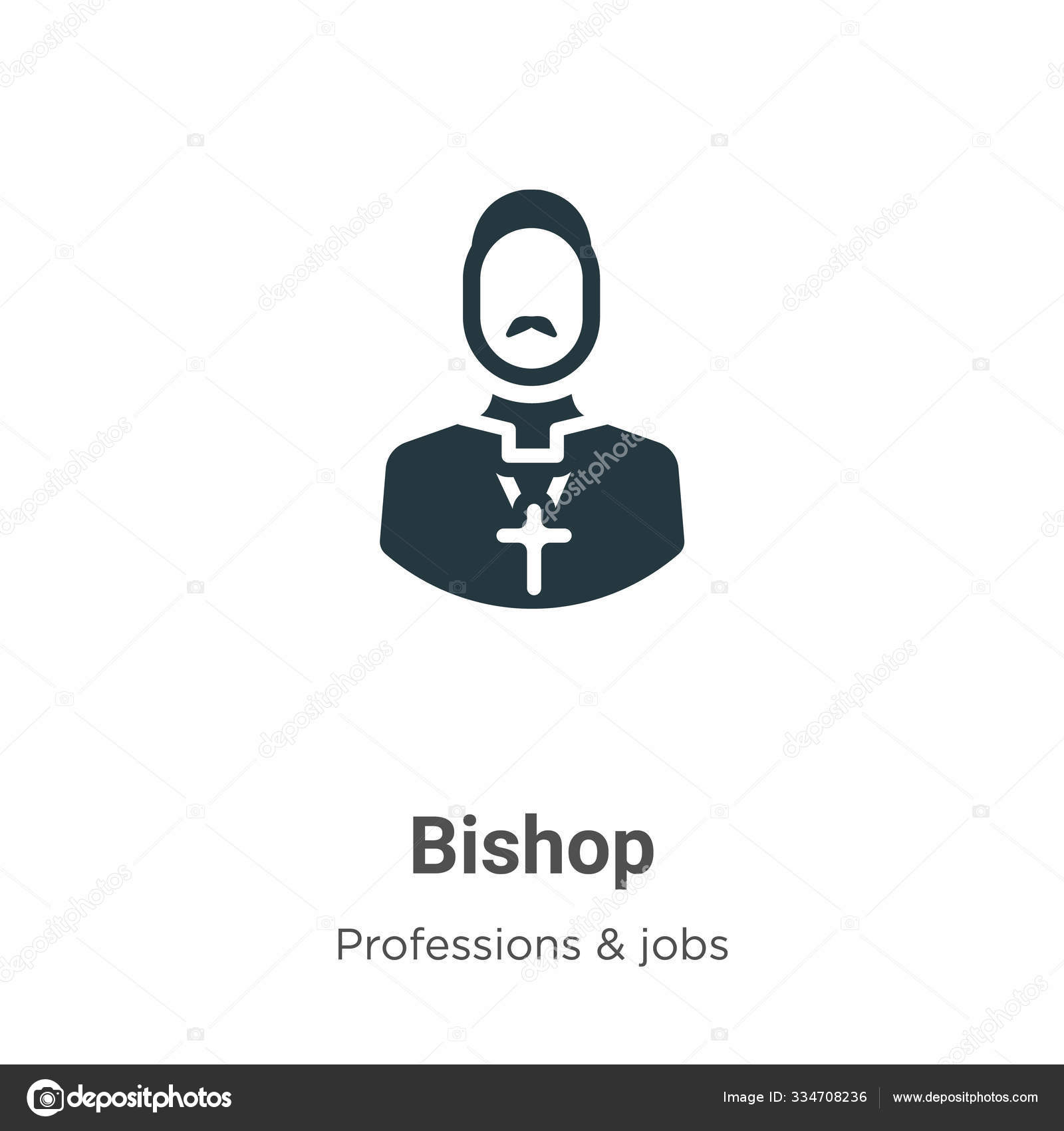 Ícone Vetorial Bishop Fundo Branco Sinal Símbolo Bispo Vetor Plana ...