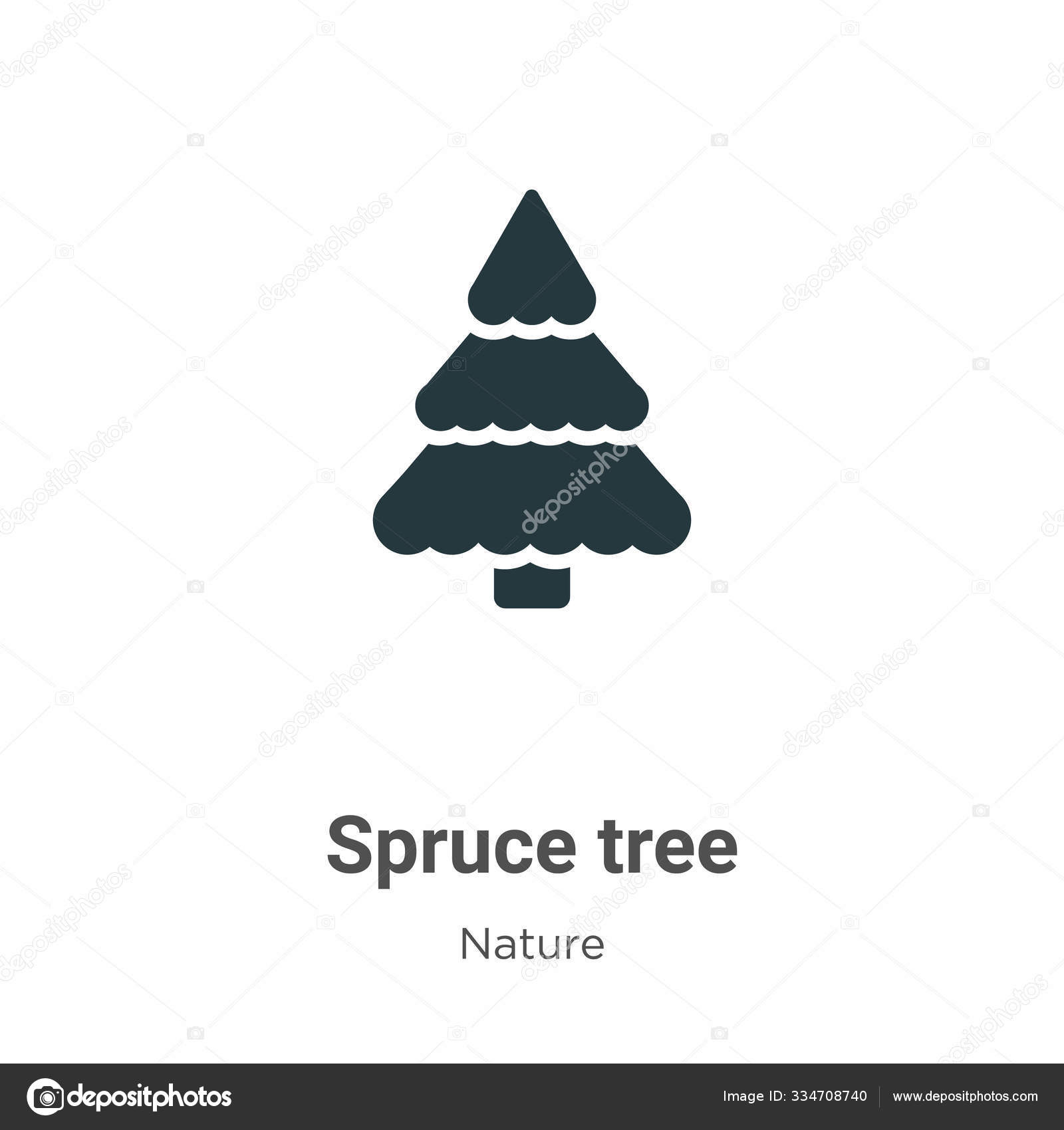 Red Spruce Tree Vector Icon White Background Flat Vector Red Stock ...