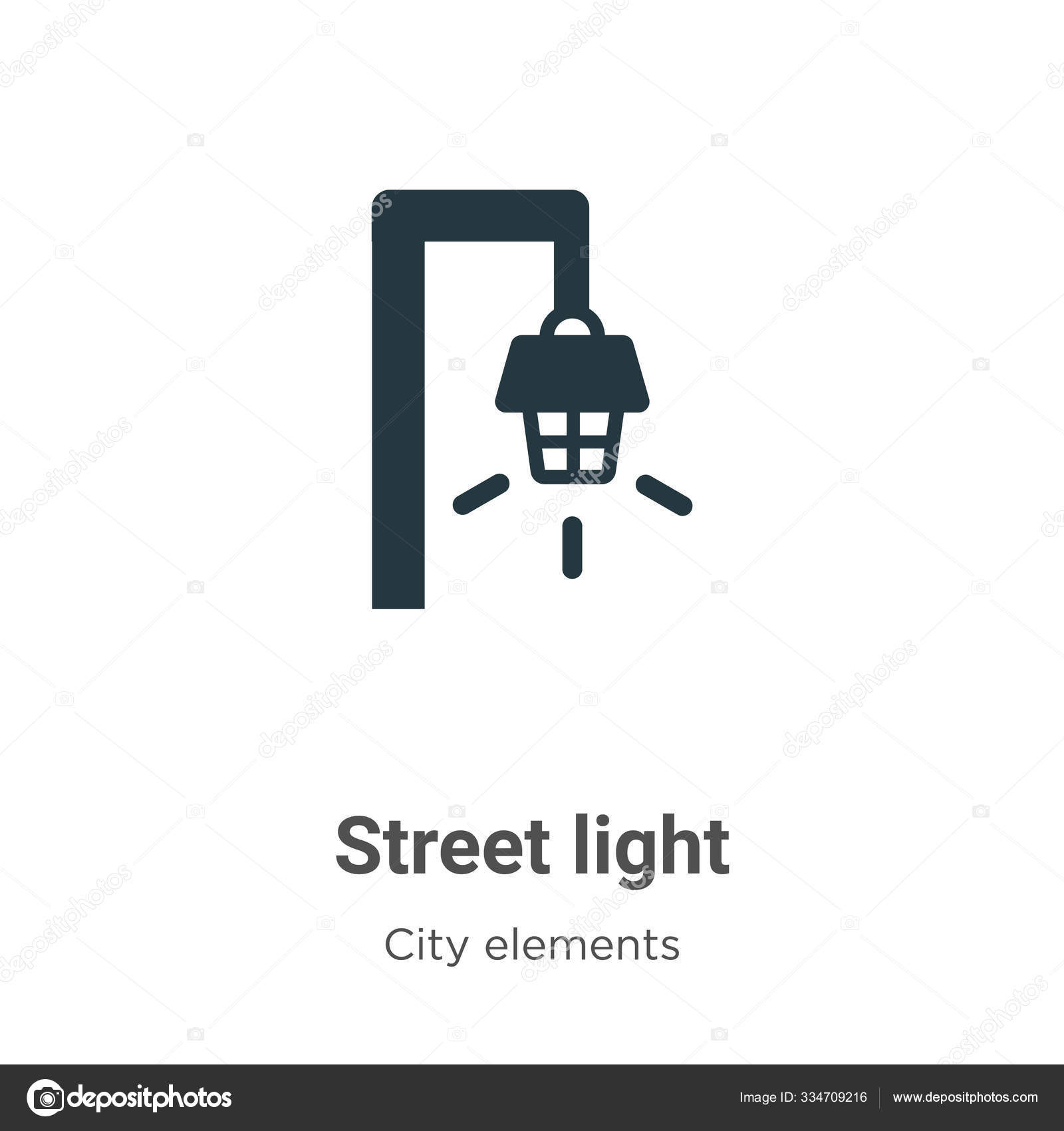 Street Light Vector Icon White Background Flat Vector Street Light ...
