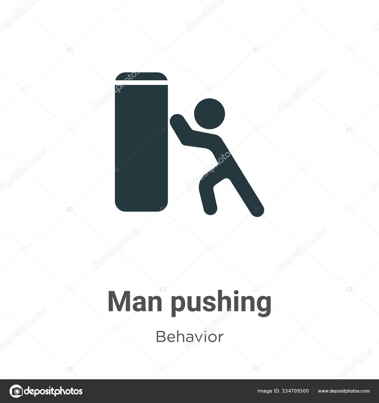 Man Pushing Vector Icon White Background Flat Vector Man Pushing Stock ...