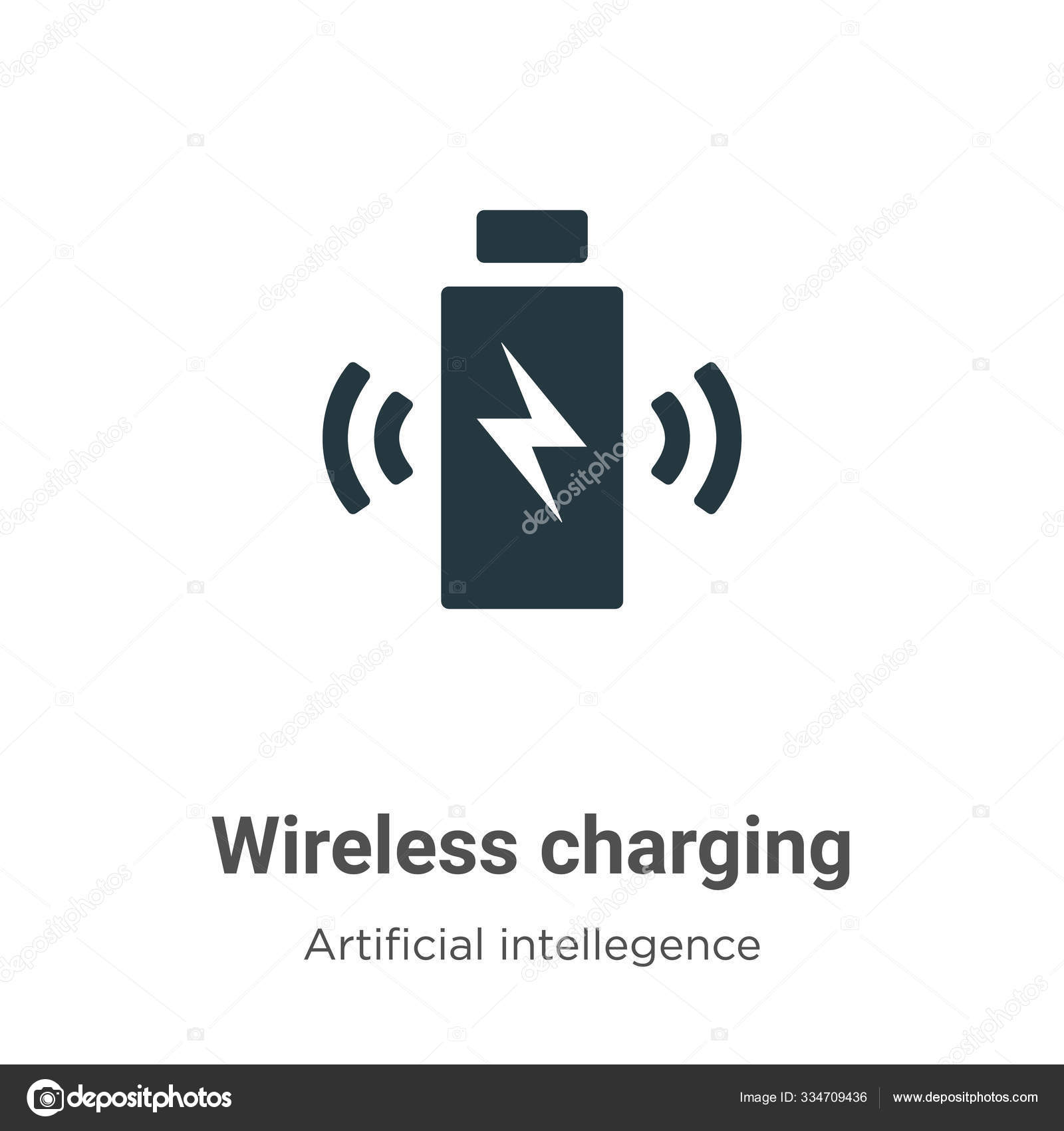 Wireless Charging Vector Icon White Background Flat Vector Wireless ...