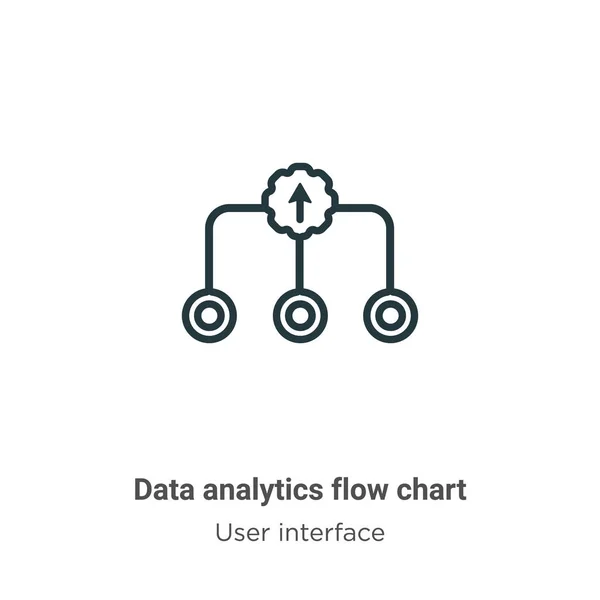Connected Data Flow Chart Outline Vector Icon Thin Line Black Stock Vector Image by ©Digital ...