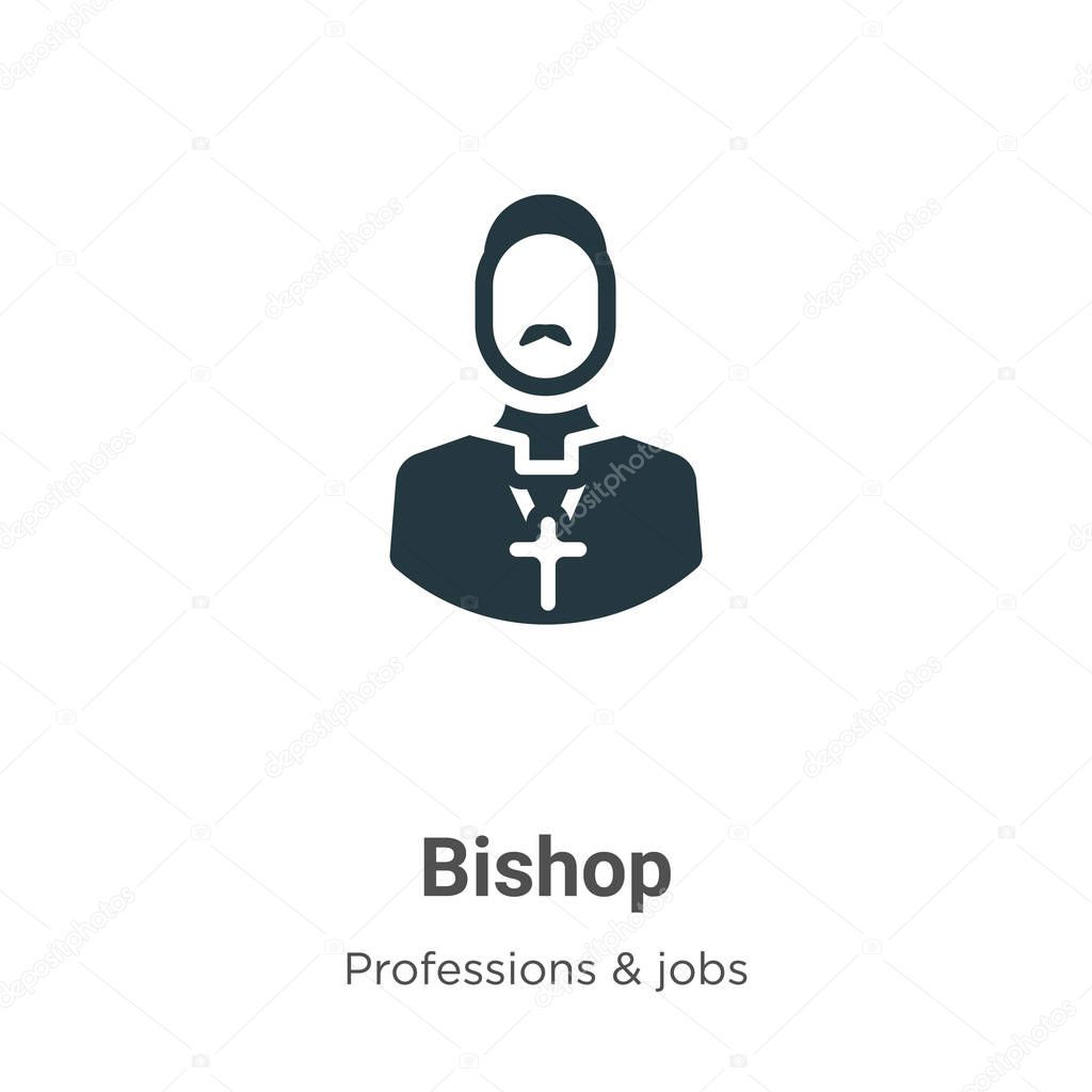 Icono del vector Bishop sobre fondo blanco. vector plano símbolo de ...