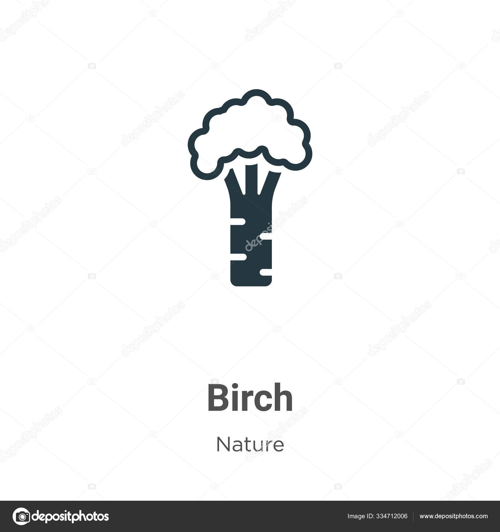 Birch Vector Icon White Background Flat Vector Birch Icon Symbol Stock ...