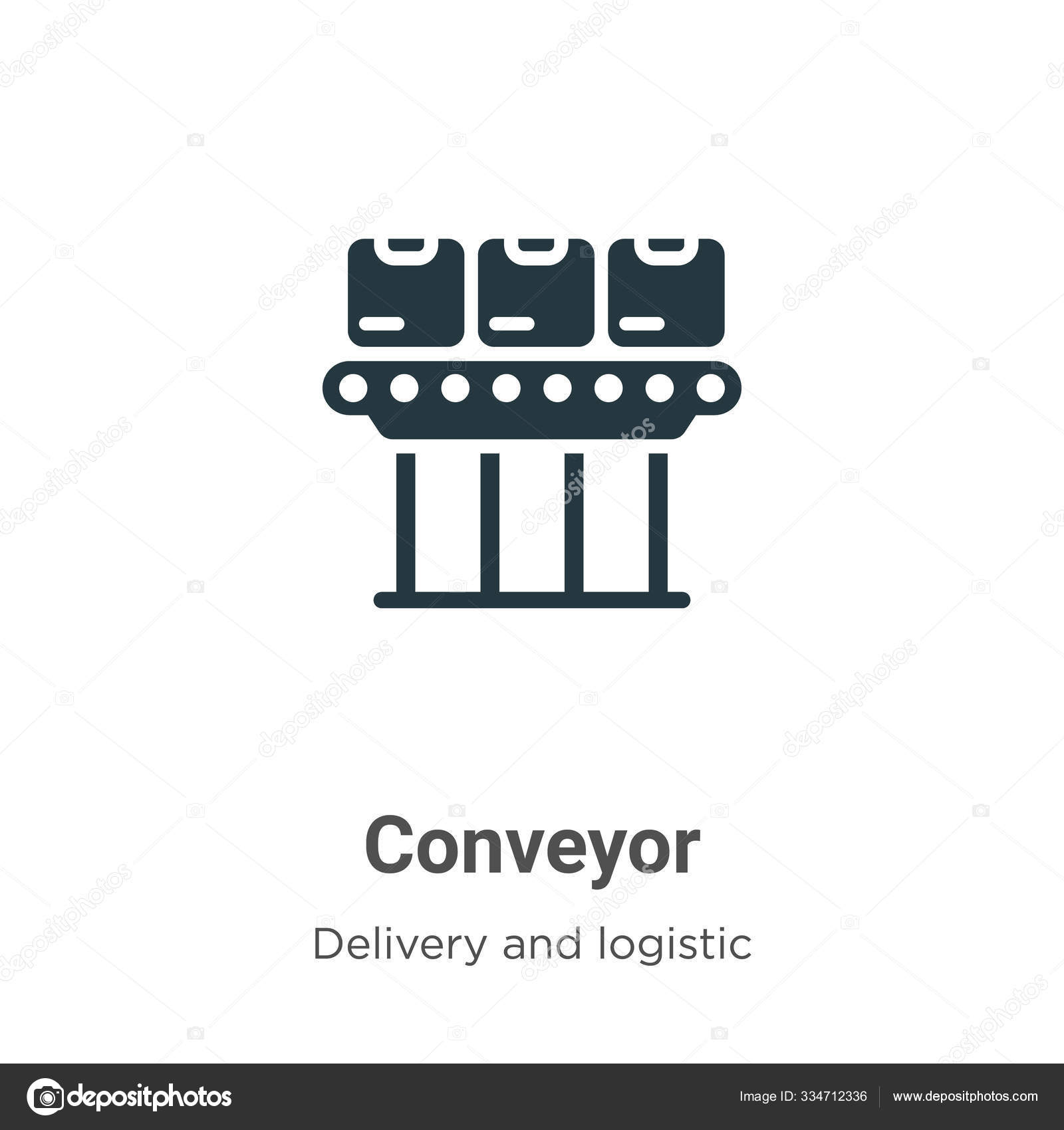 Conveyor Vector Icon White Background Flat Vector Conveyor Icon Symbol ...