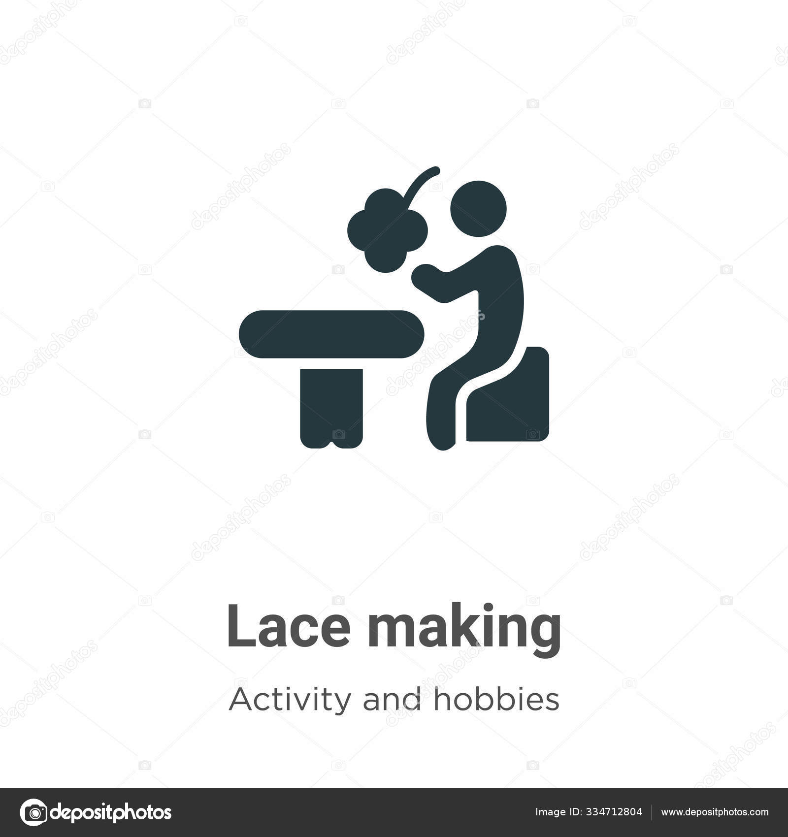 Lace Making Vector Icon White Background Flat Vector Lace Making Stock ...