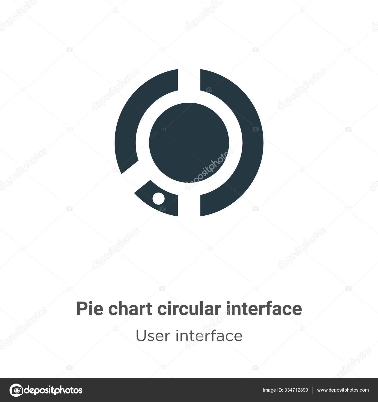 Pie Chart Circular Interface Vector Icon White Background Flat Vector Stock Vector Image by ...