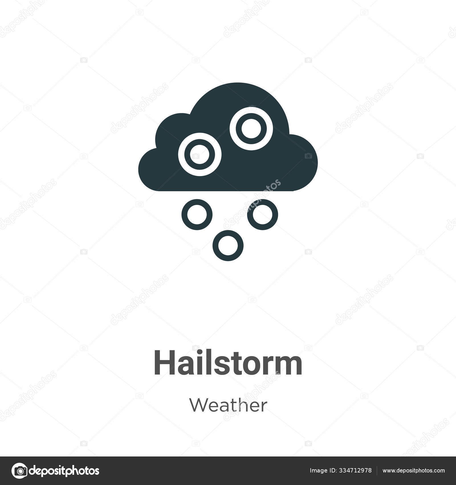 Hailstorm Vector Icon White Background Flat Vector Hailstorm Icon Symbol Stock Vector Image by ...