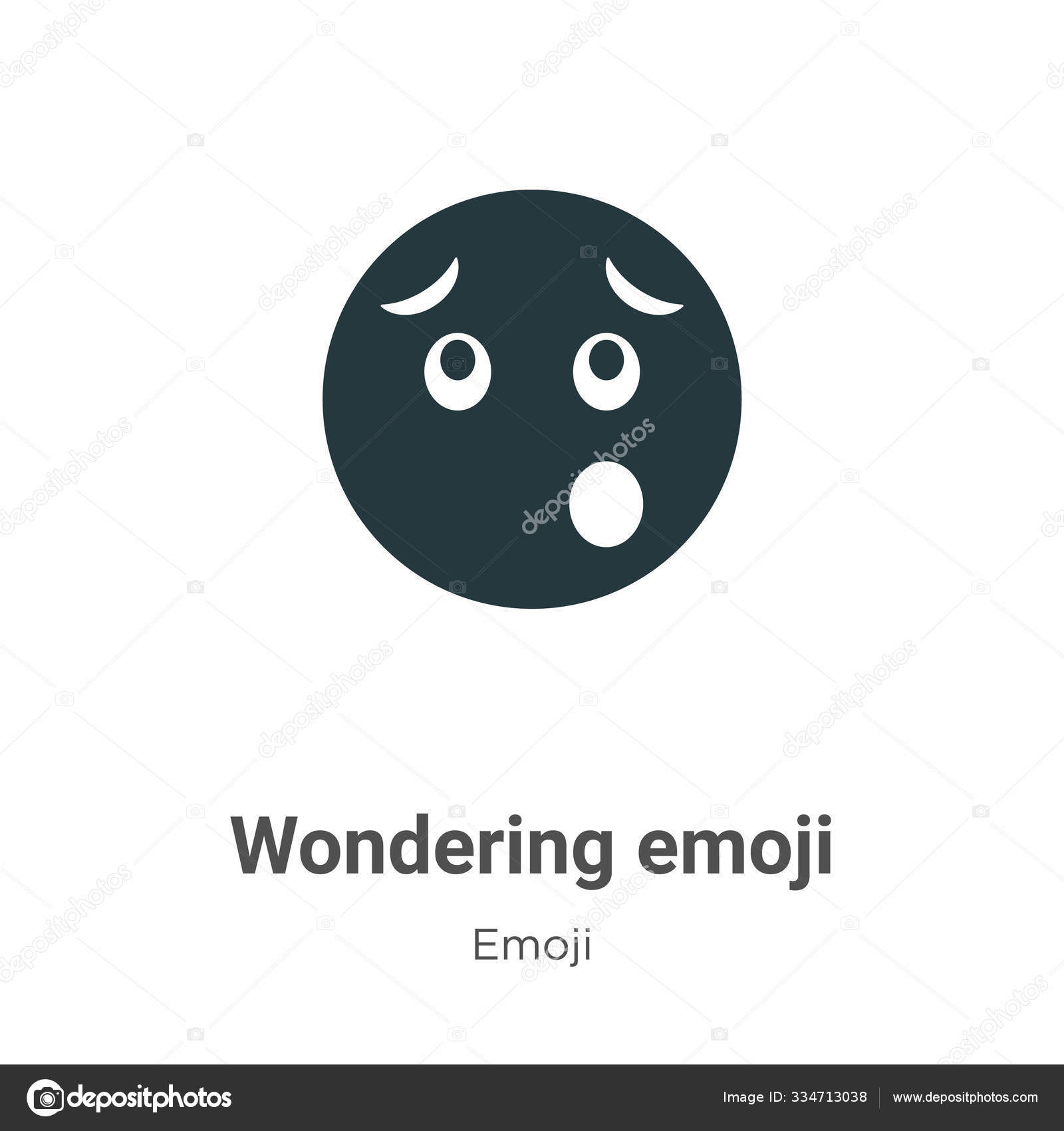 Wondering Emoji Vector Icon White Background Flat Vector Wondering ...