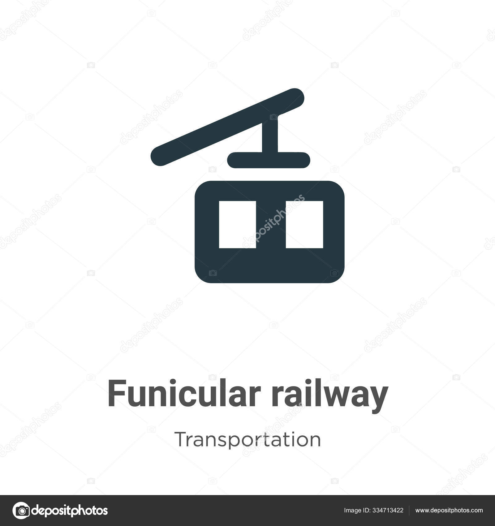 Funicular Railway Vector Icon White Background Flat Vector Funicular Railway Stock Vector by ...