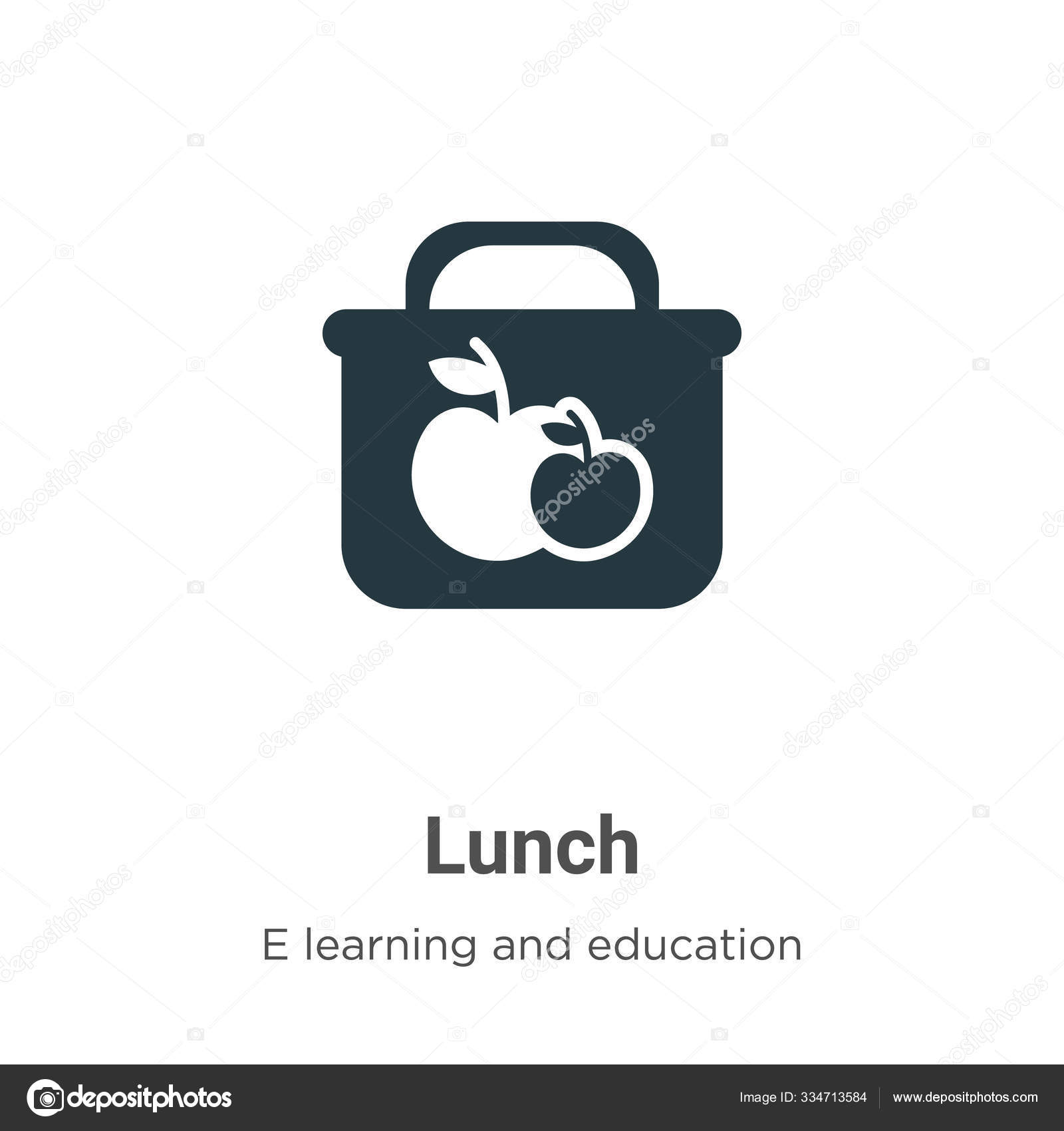 Lunch Vector Icon White Background Flat Vector Lunch Icon Symbol Stock ...