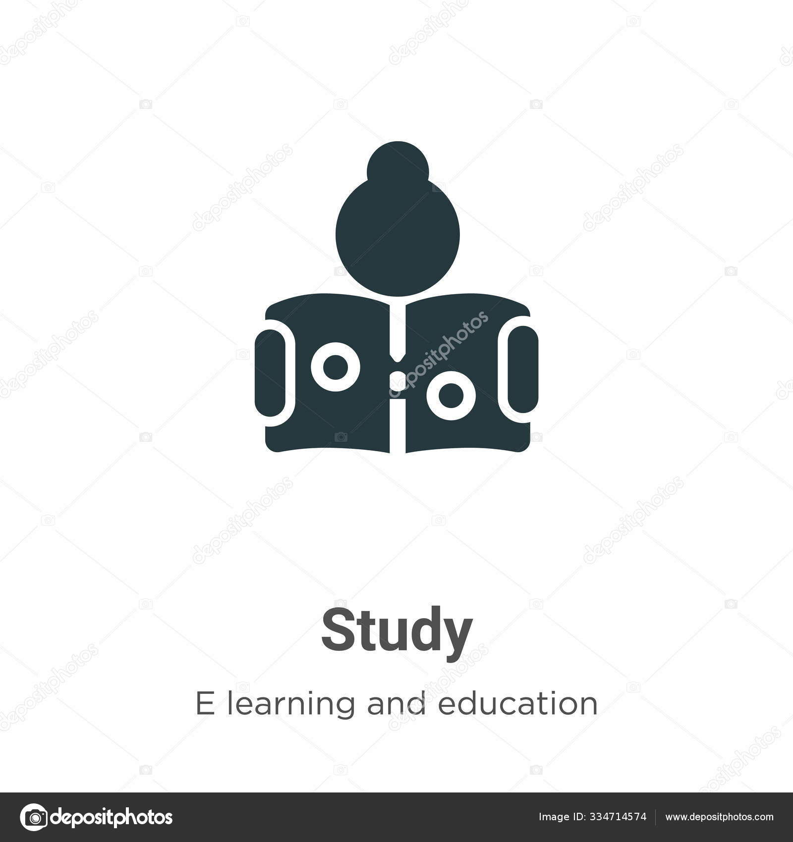 Study Vector Icon White Background Flat Vector Study Icon Symbol Stock ...