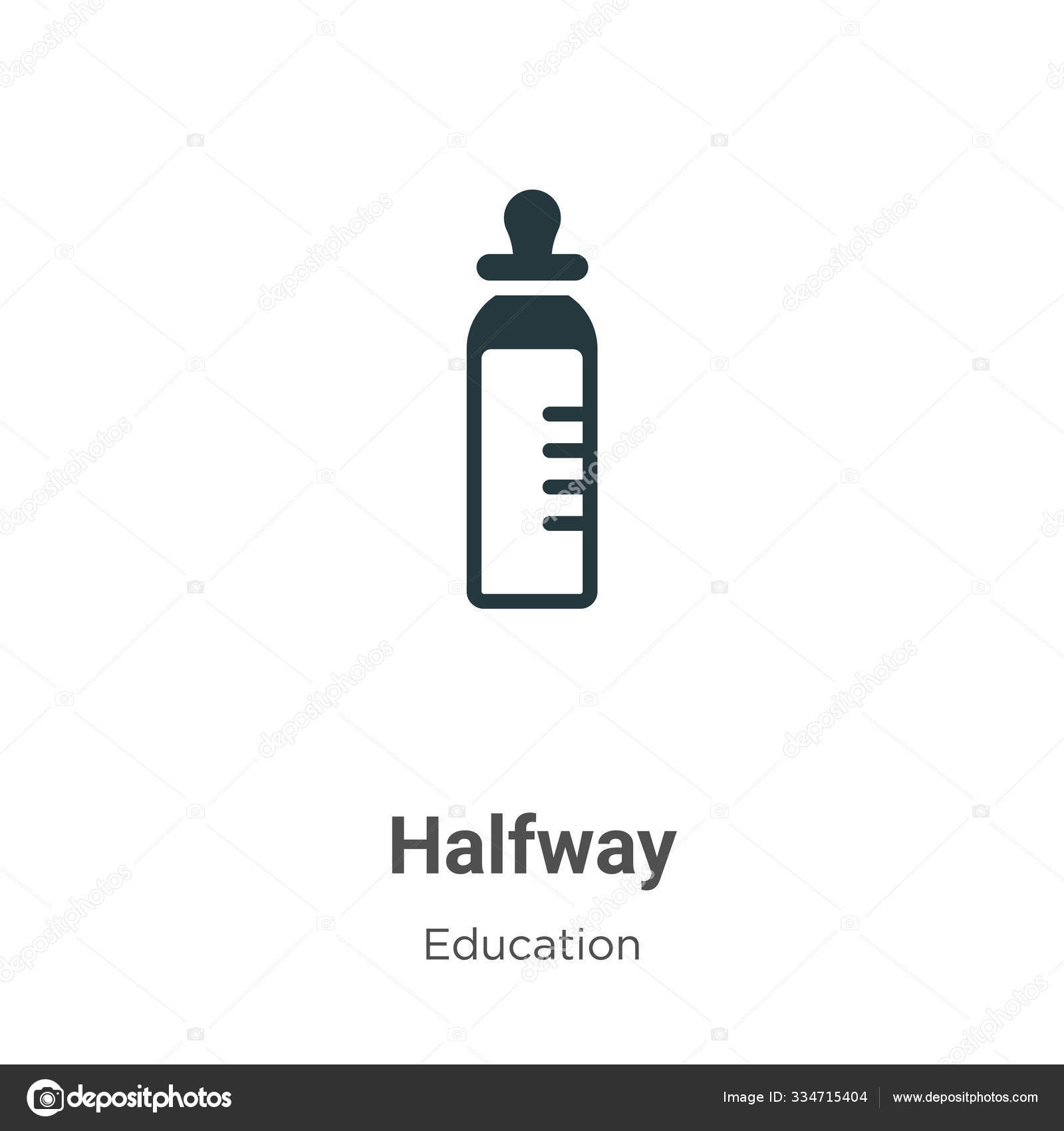 Halfway Vector Icon White Background Flat Vector Halfway Icon Symbol ...