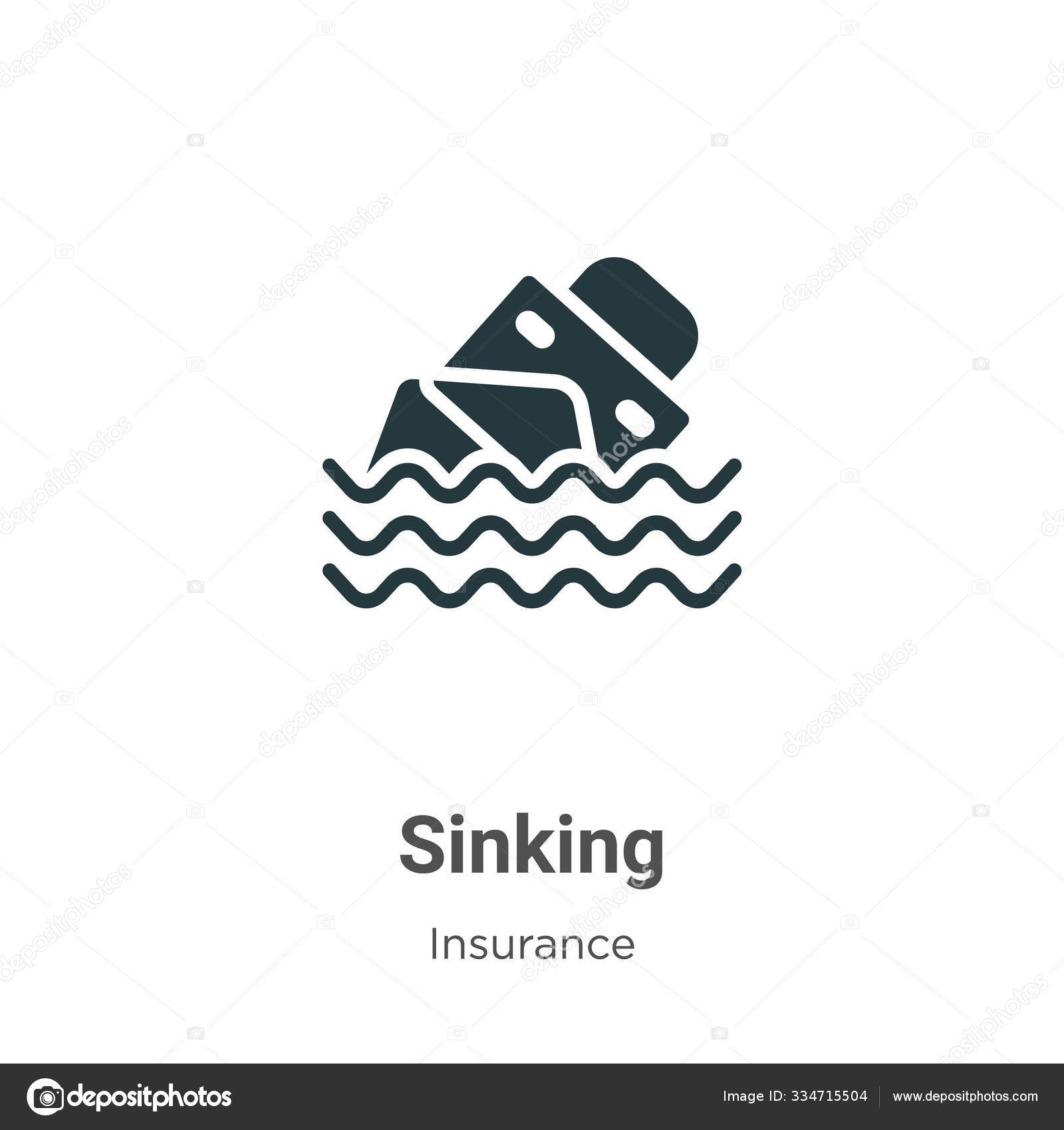 Sinking Vector Icon White Background Flat Vector Sinking Icon Symbol ...