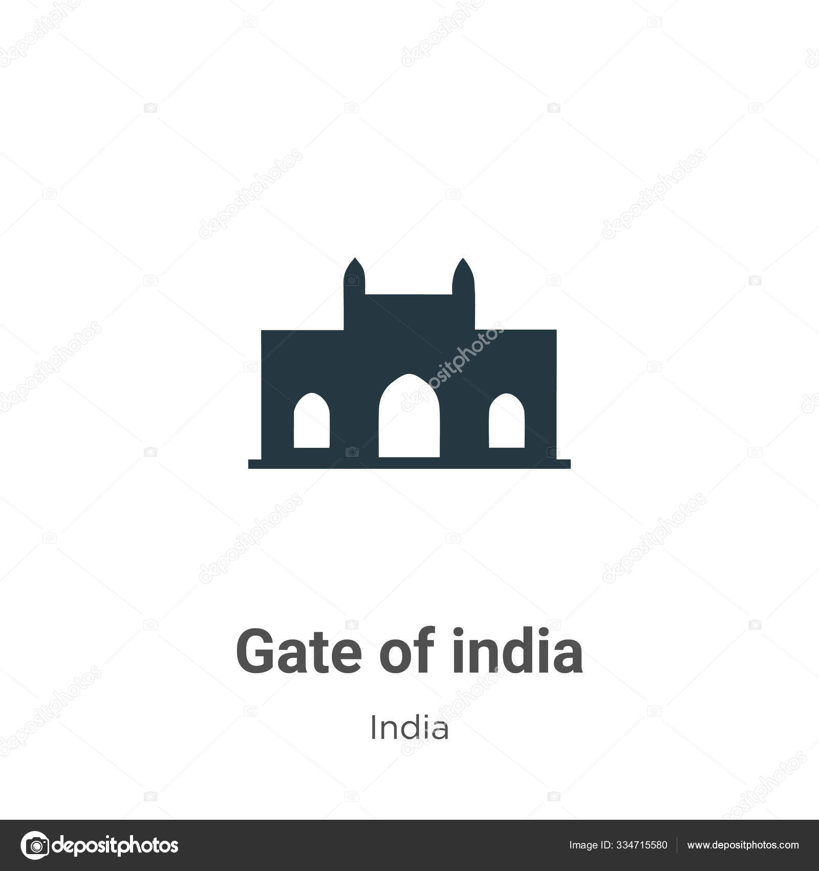 Gate India Vector Icon White Background Flat Vector Gate India Stock ...