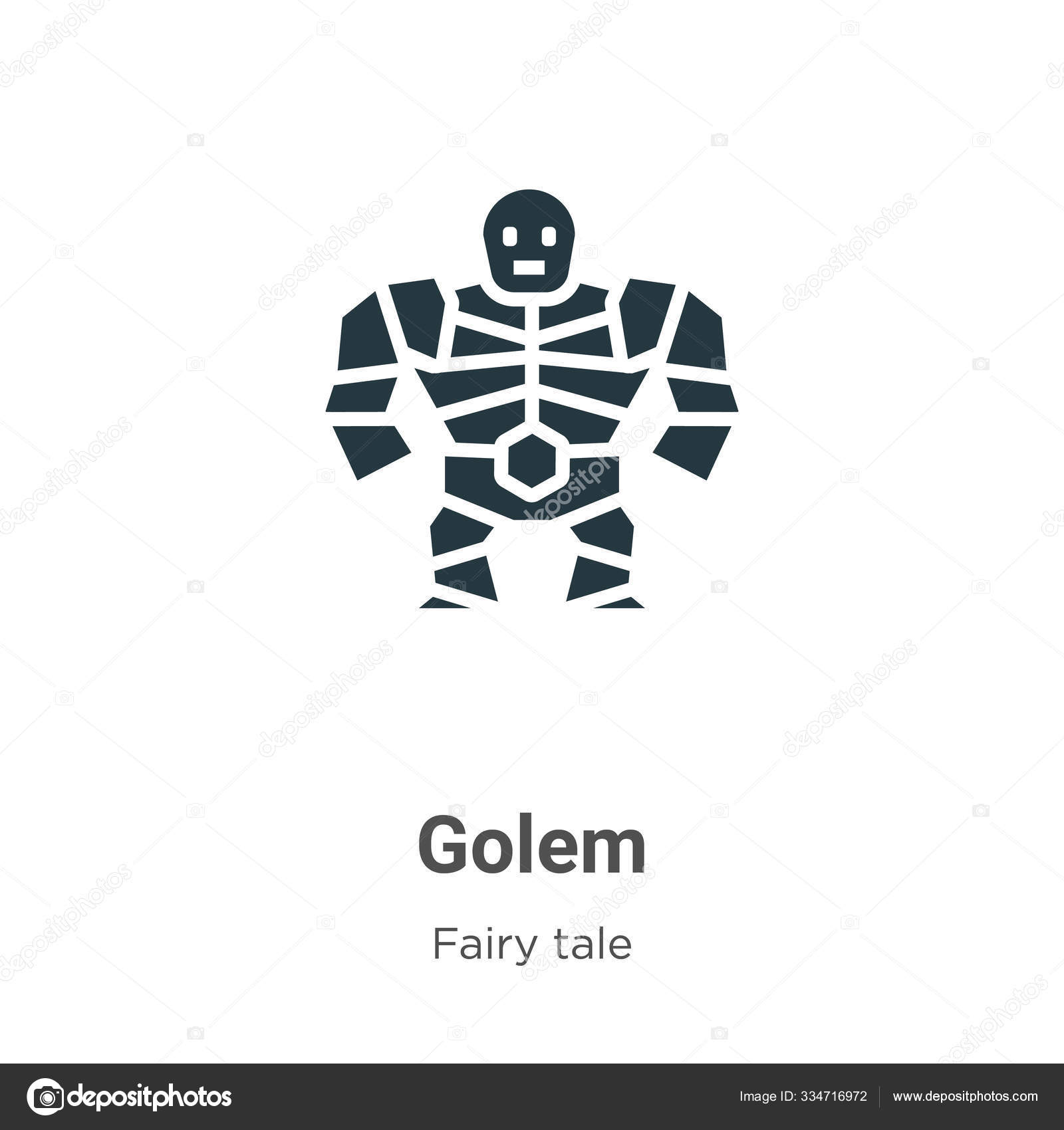 Golem Vector Icon White Background Flat Vector Golem Icon Symbol Stock ...
