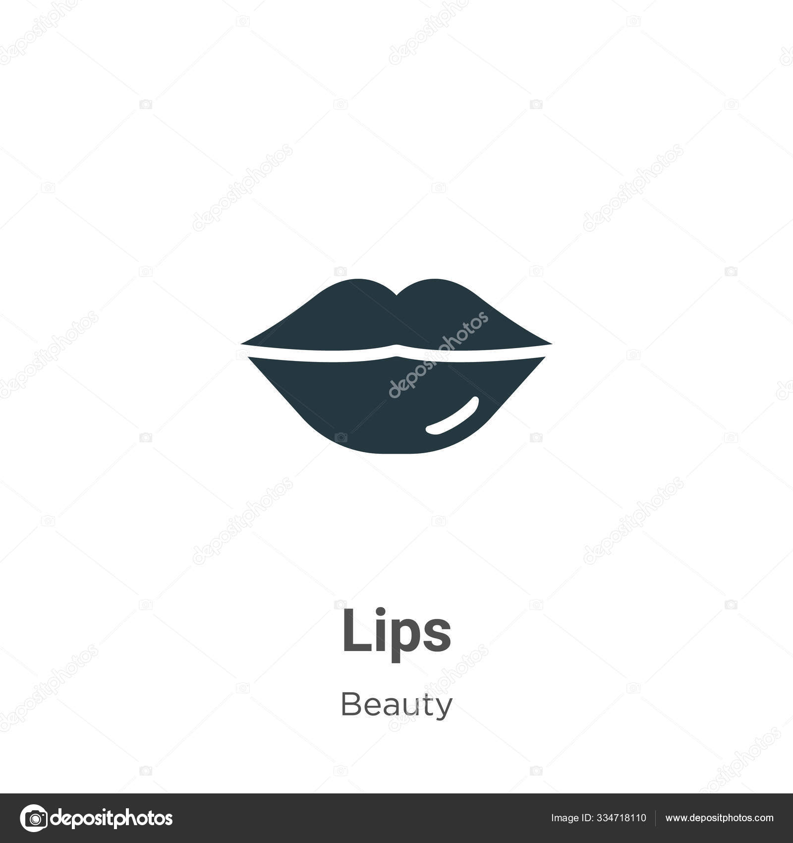 Icono Vector Labios Sobre Fondo Blanco Vector Plano Labios Icono vector ...