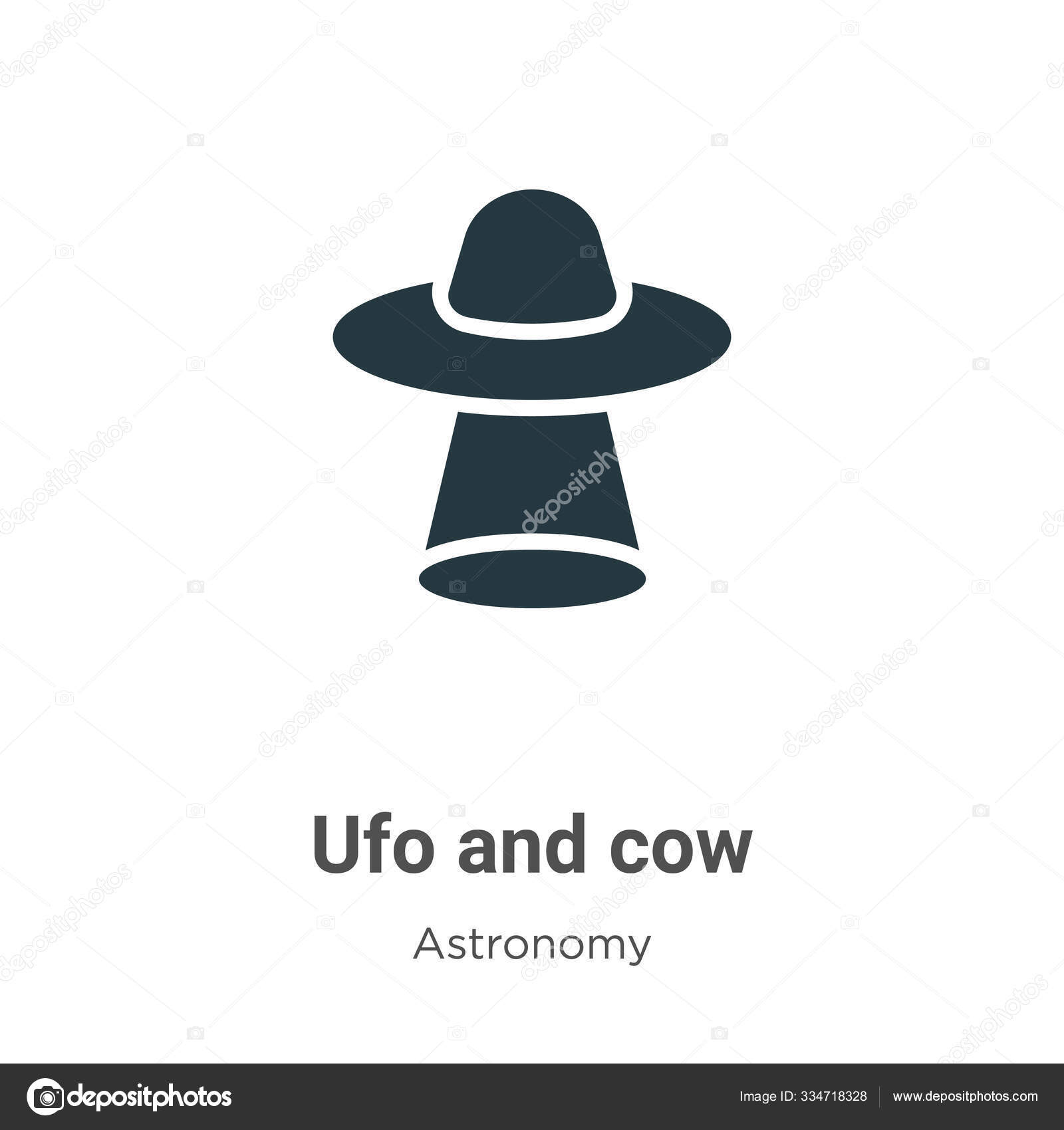 Ufo Cow Vector Icon White Background Flat Vector Ufo Cow Stock Vector ...