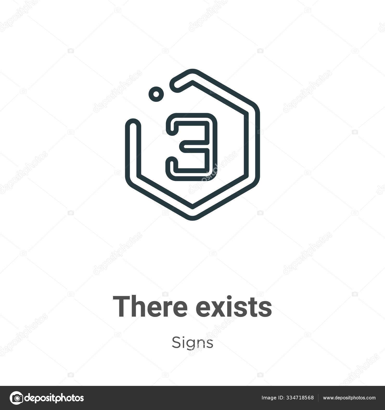 Exists Symbol Outline Vector Icon Thin Line Black Exists Symbol Stock ...