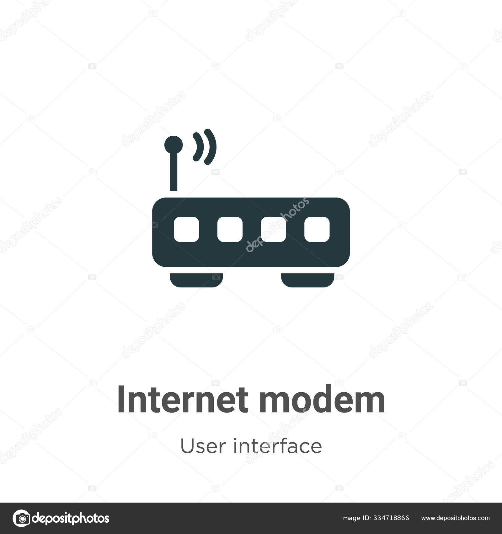 Internet Modem Vector Icon White Background Flat Vector Internet Modem ...