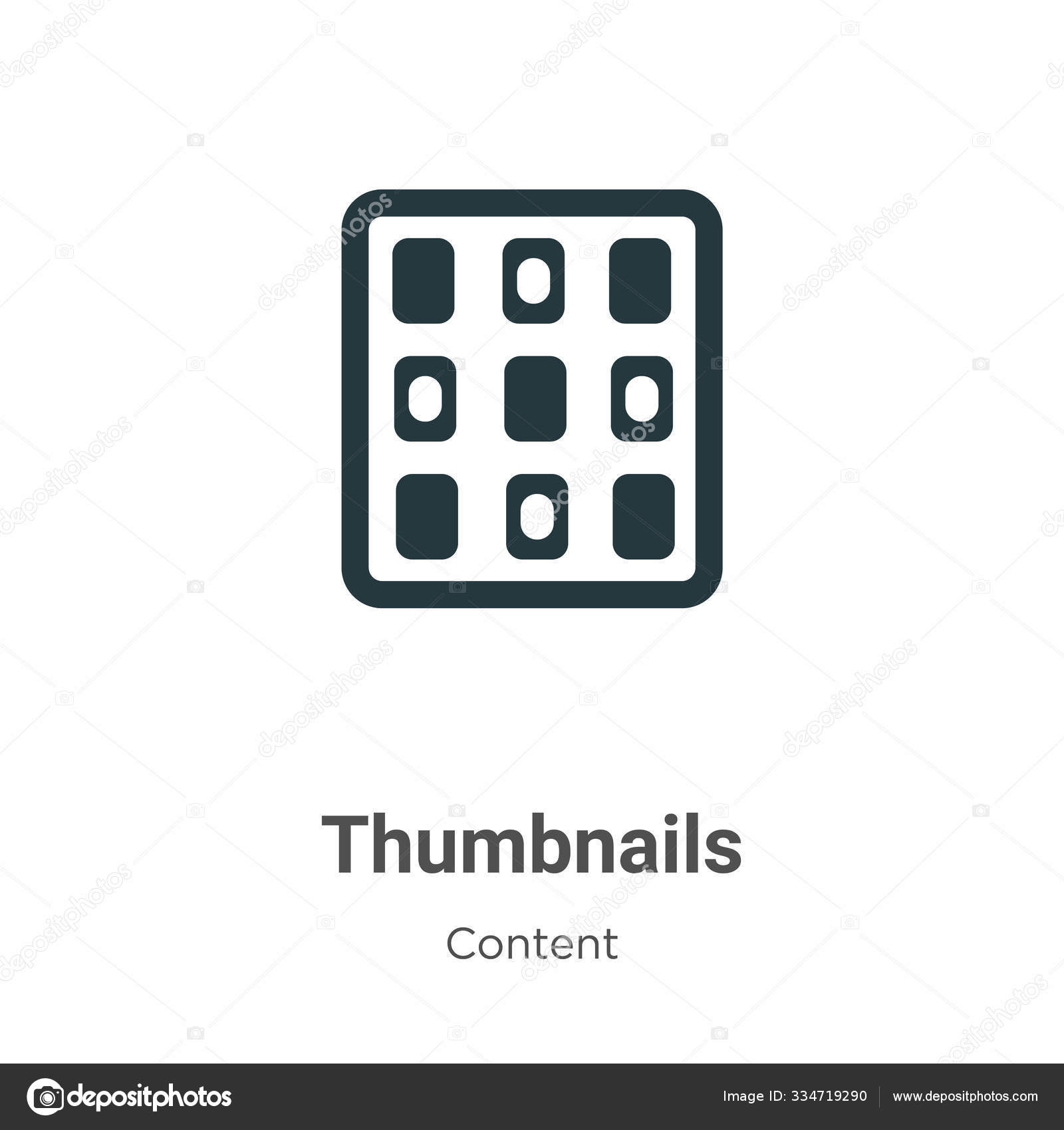 Thumbnails Vector Icon White Background Flat Vector Thumbnails Icon ...