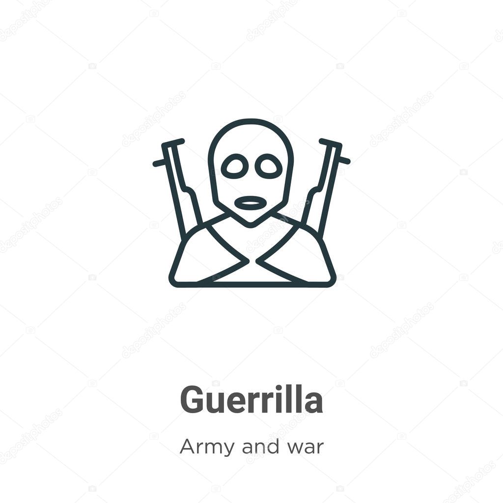 Guerrilla esboza un icono vectorial. Icono negro guerrillero de la ...