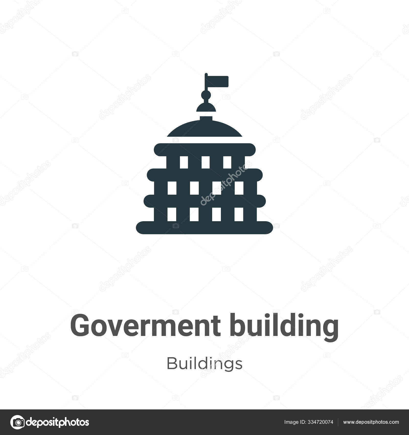 Goverment Building Vector Icon White Background Flat Vector Goverment ...