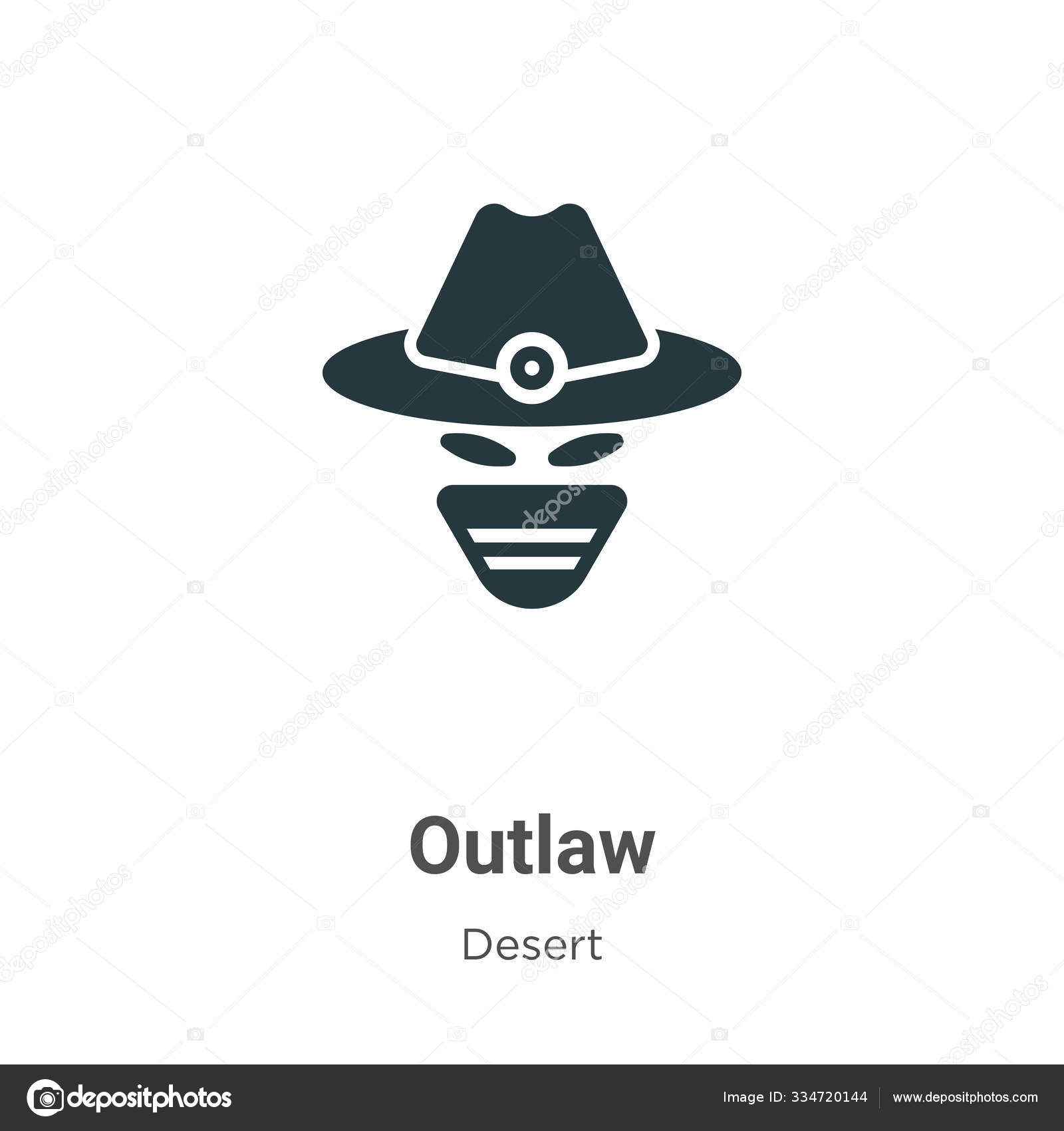 Outlaw Vector Icon White Background Flat Vector Outlaw Icon Symbol ...