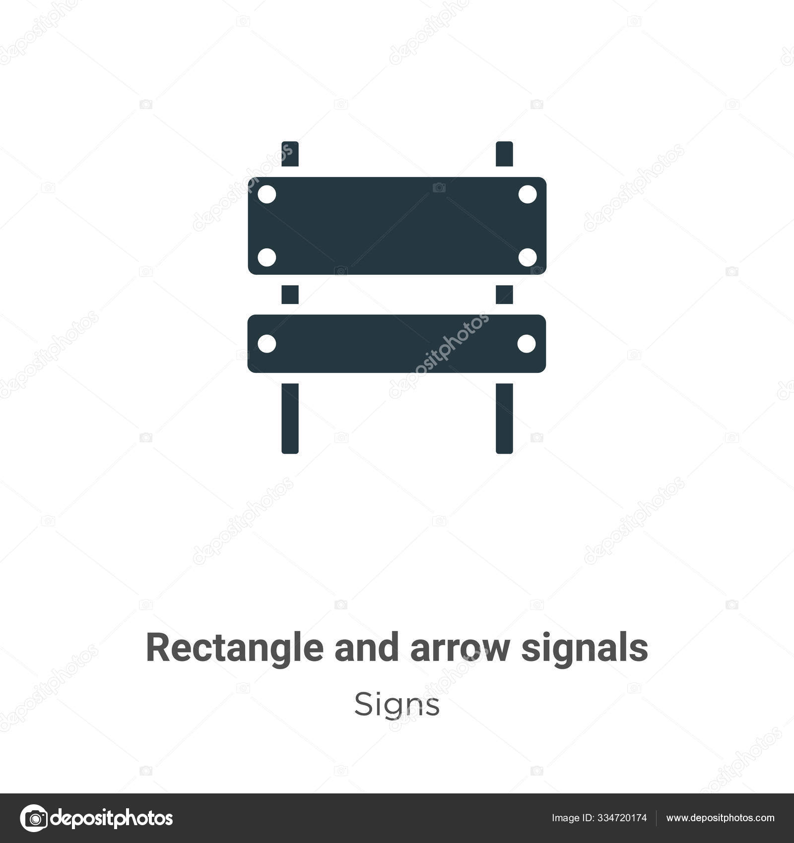 Rectangle Arrow Signals Glyph Icon Vector White Background Flat Vector ...