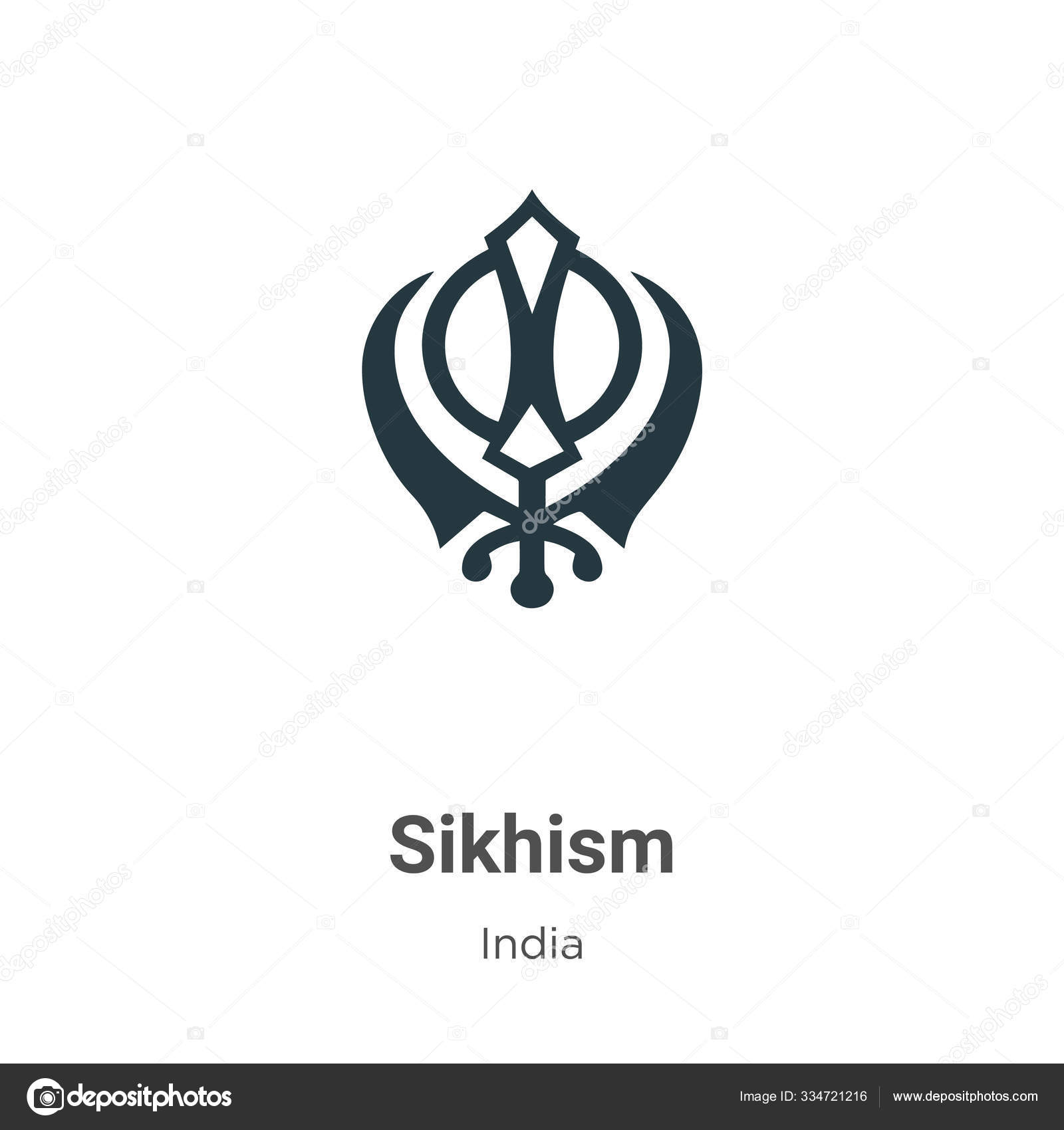 Sikhism Vector Icon White Background Flat Vector Sikhism Icon Symbol ...