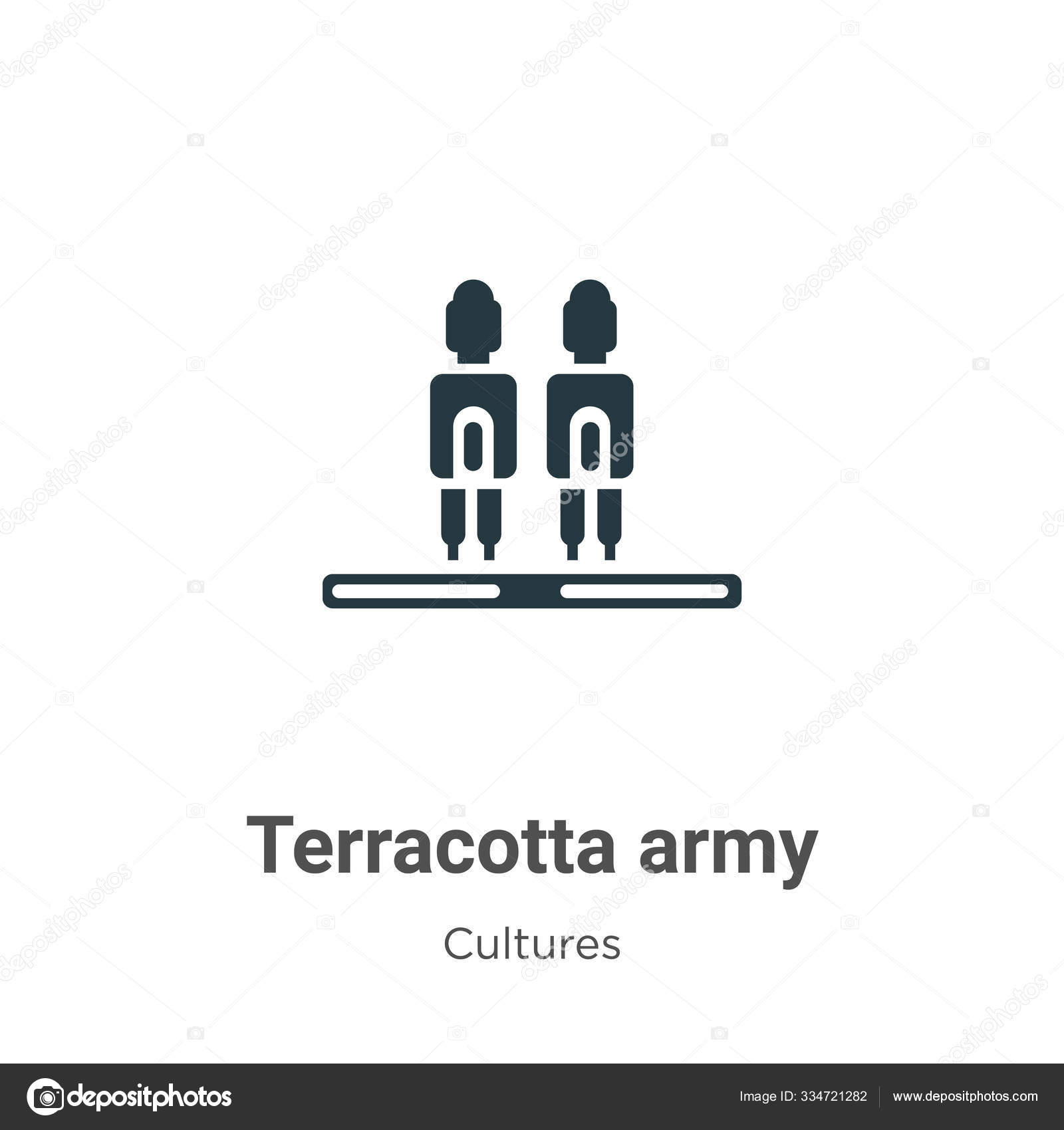Terracotta Army Vector Icon White Background Flat Vector Terracotta ...