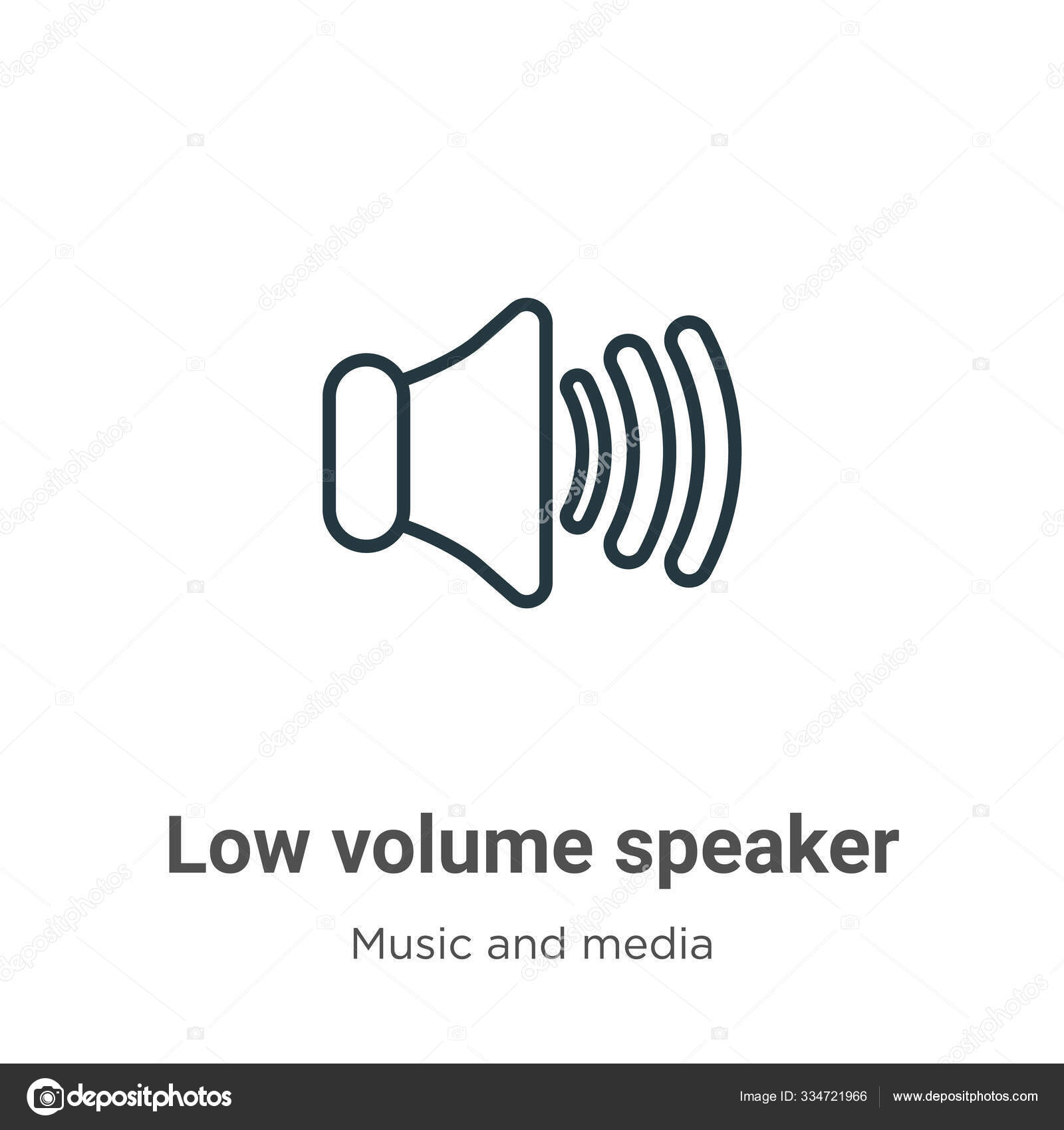 Low Volume Speaker Outline Vector Icon Thin Line Black Low Stock Vector ...