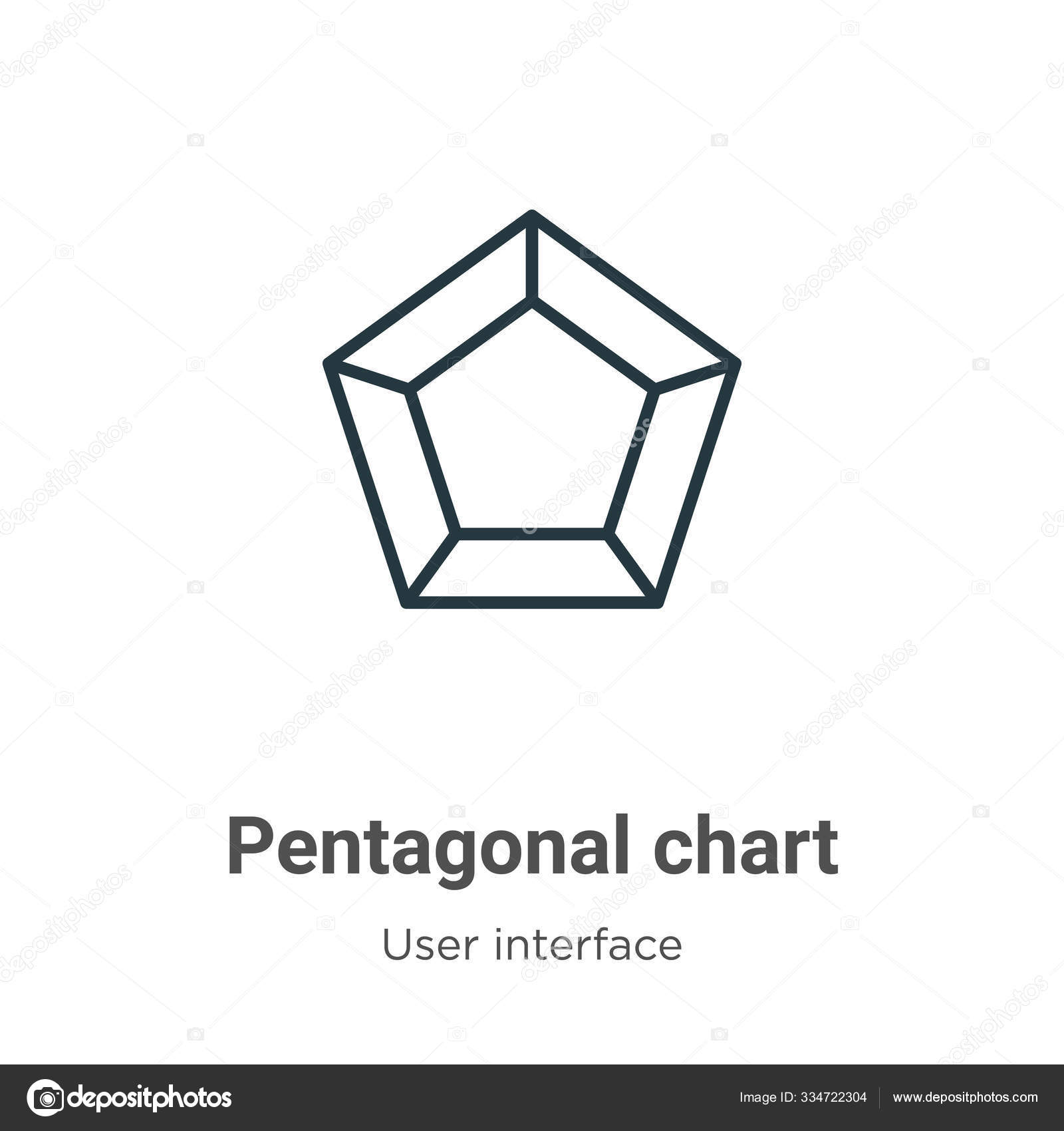Pentagonal Chart Outline Vector Icon Thin Line Black Pentagonal Chart ...