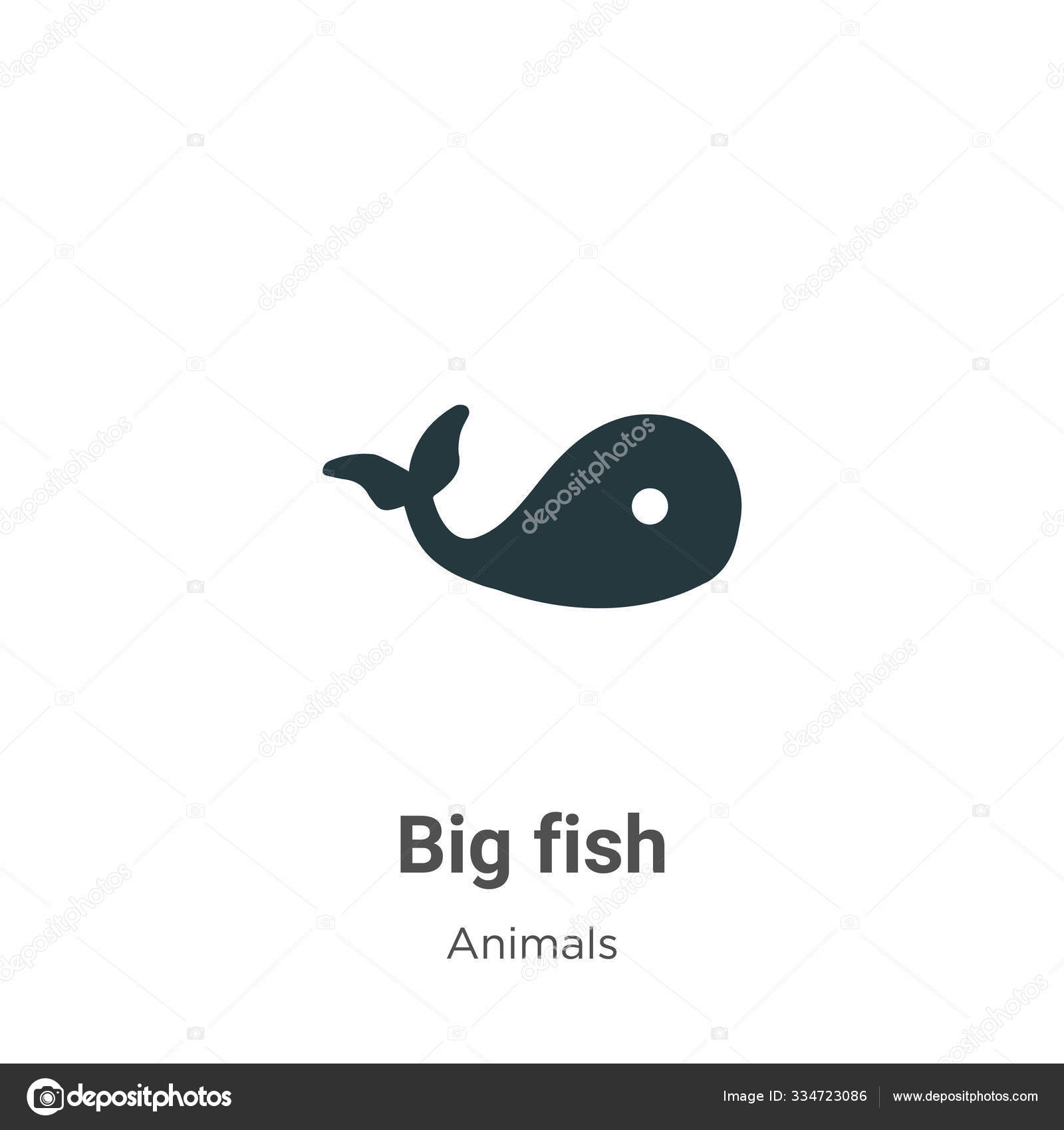 Big Fish Vector Icon White Background Flat Vector Big Fish Stock Vector ...