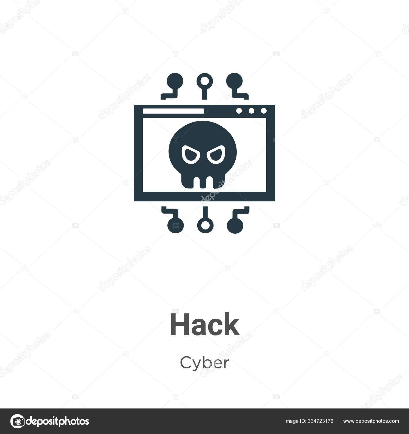 Hack Vector Icon White Background Flat Vector Hack Icon Symbol Stock ...
