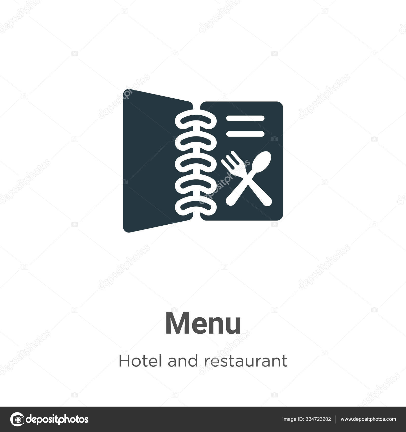 Menú Glifo Icono Vector Sobre Fondo Blanco Signo Icono Menú Vector de ...