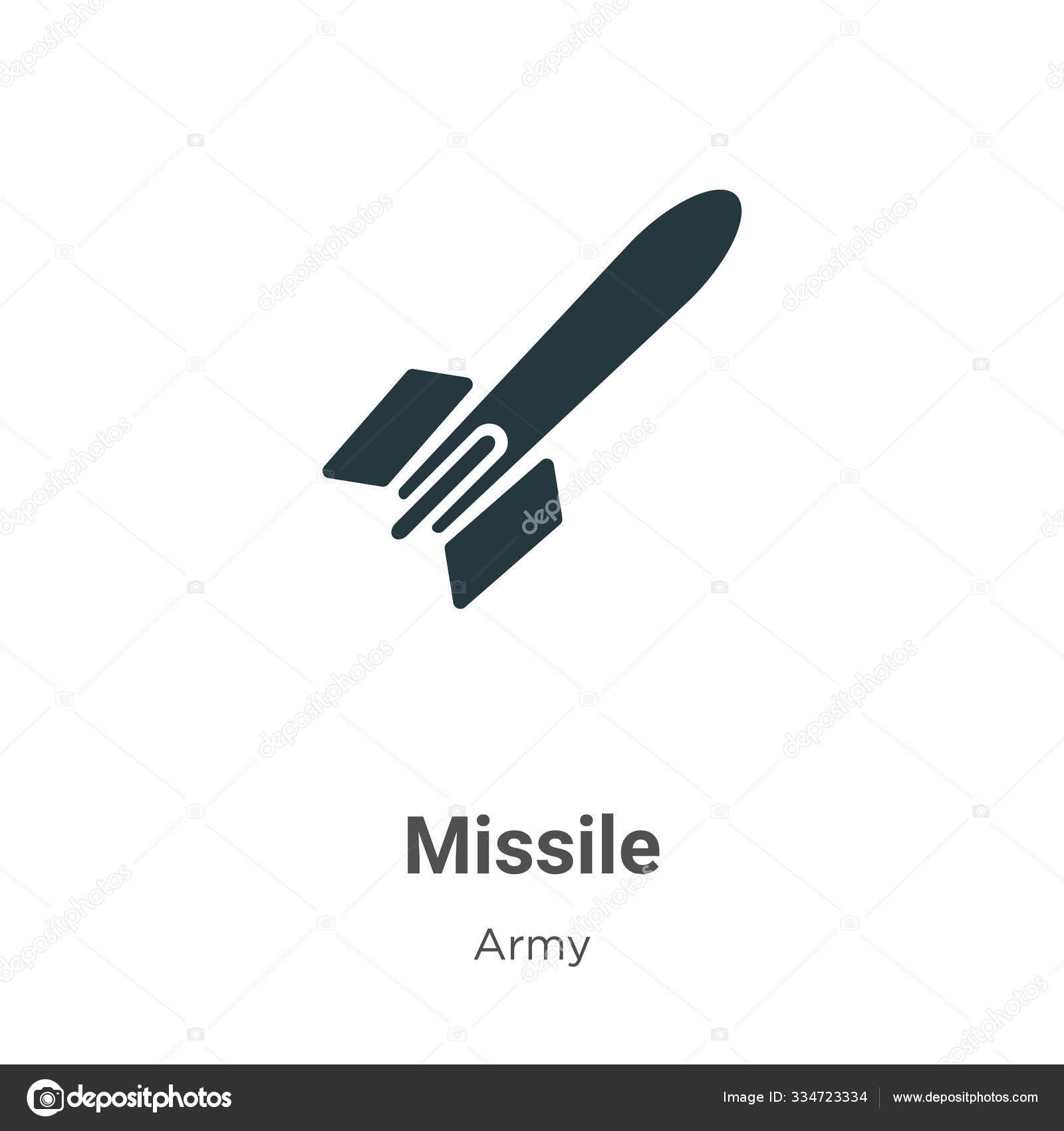Missile Vector Icon White Background Flat Vector Missile Icon Symbol ...